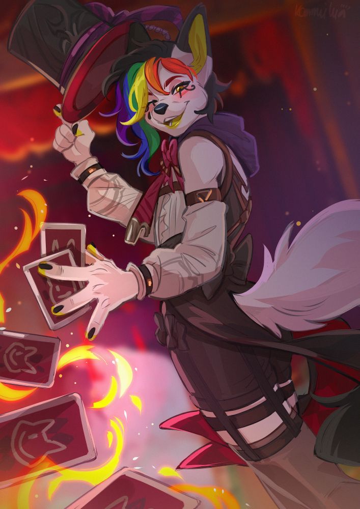 My Fursona Neon Cosplaying As "Lyney" Genshin Impact | HoYoLAB