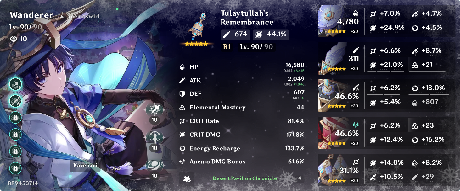 C2 Wanderer build Genshin Impact | HoYoLAB