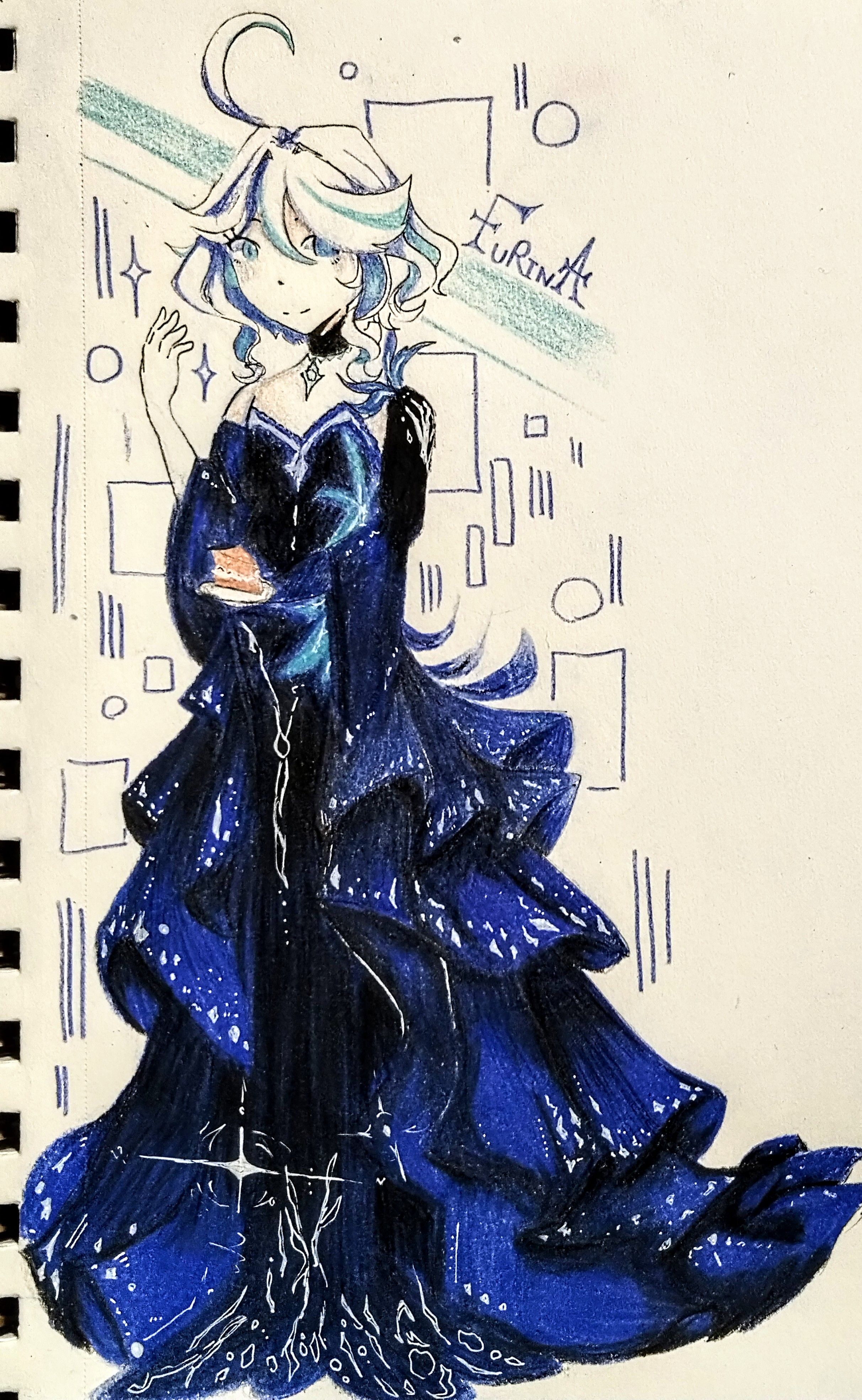 Furina drawing of "Someone draw this character in this outfit" Genshin ...