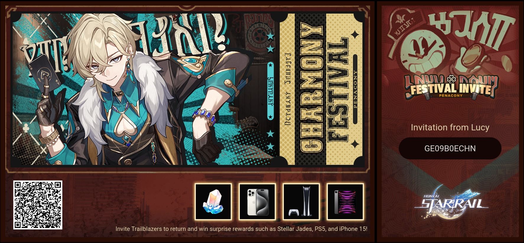 Please use my invite link for hsr web event Honkai: Star Rail | HoYoLAB