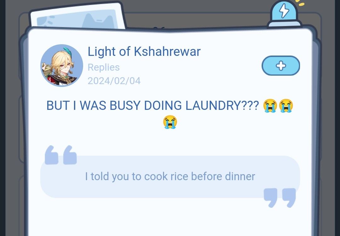 that's the most Kaveh thing you could have said 😭 Genshin Impact | HoYoLAB