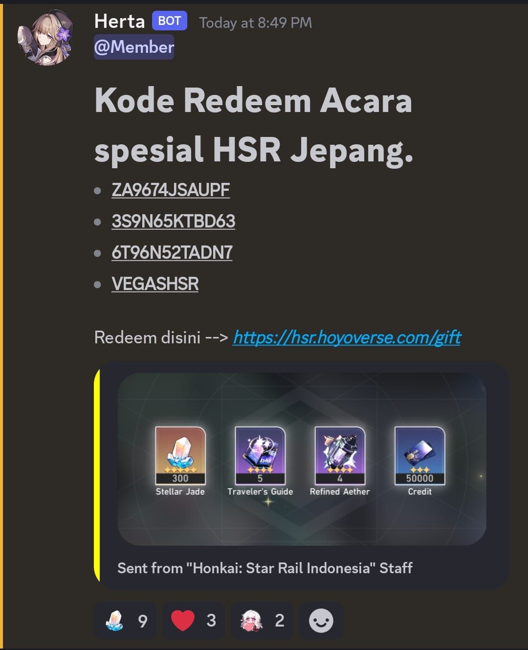 Code Redem HSR Honkai: Star Rail | HoYoLAB