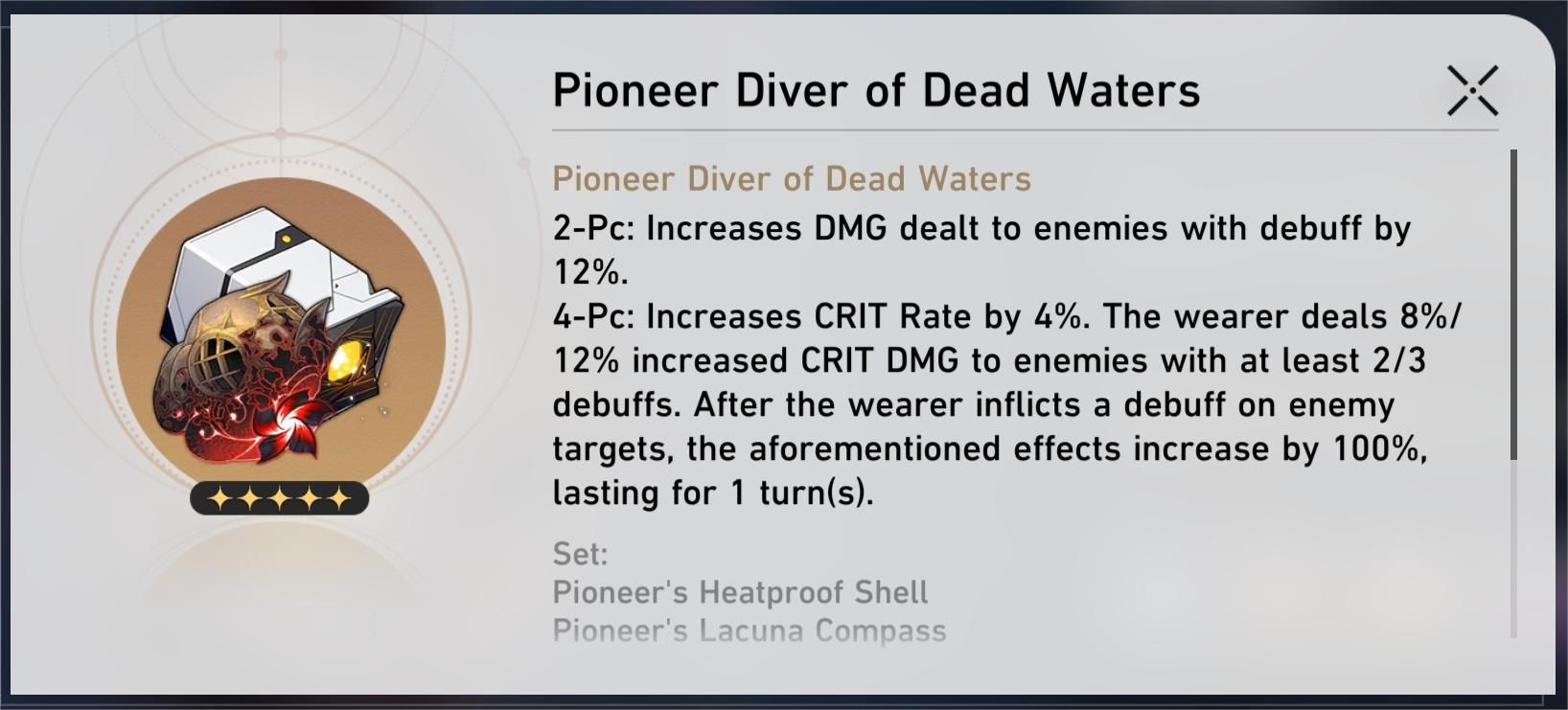 [V2.0] New Relic Sets: Pioneer Diver of Dead Waters & Watchmaker ...