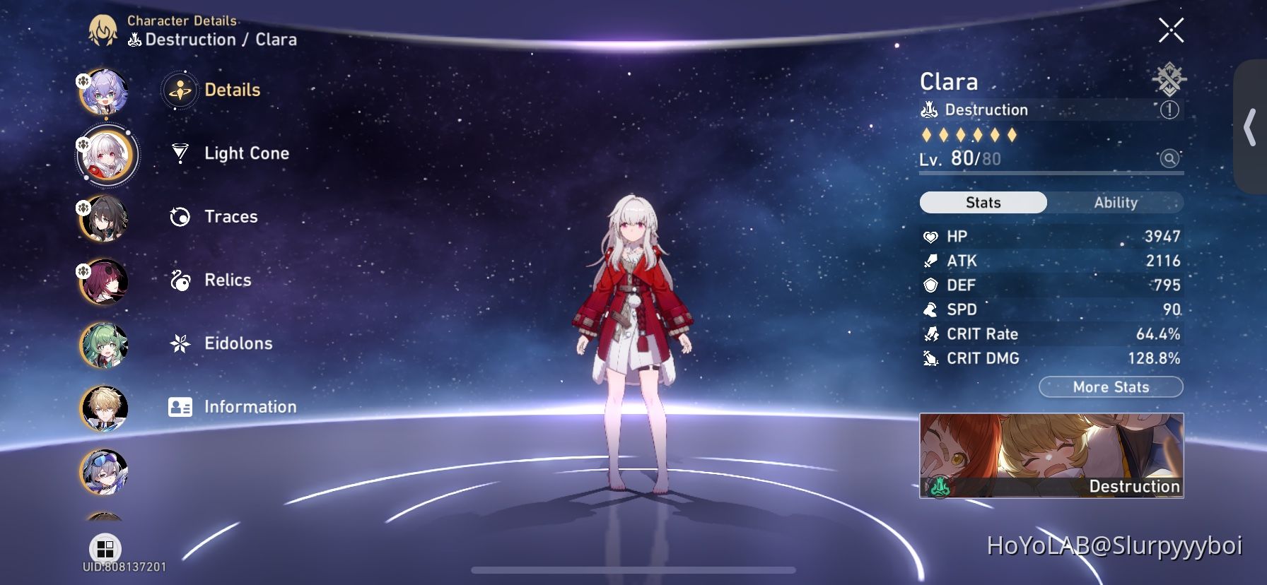 Perfect 1:2 Crit Ratio On Clara Honkai: Star Rail | HoYoLAB