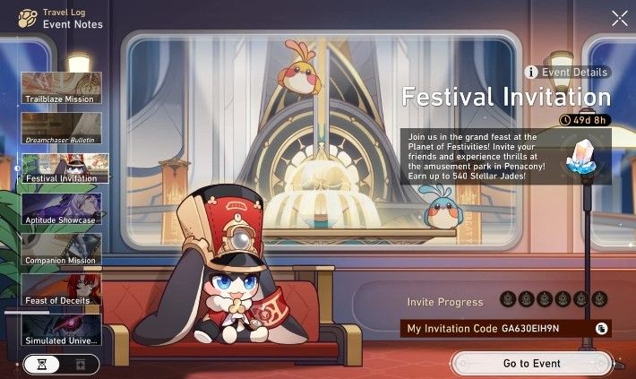 Use my invitation Code!! (help) Honkai: Star Rail | HoYoLAB