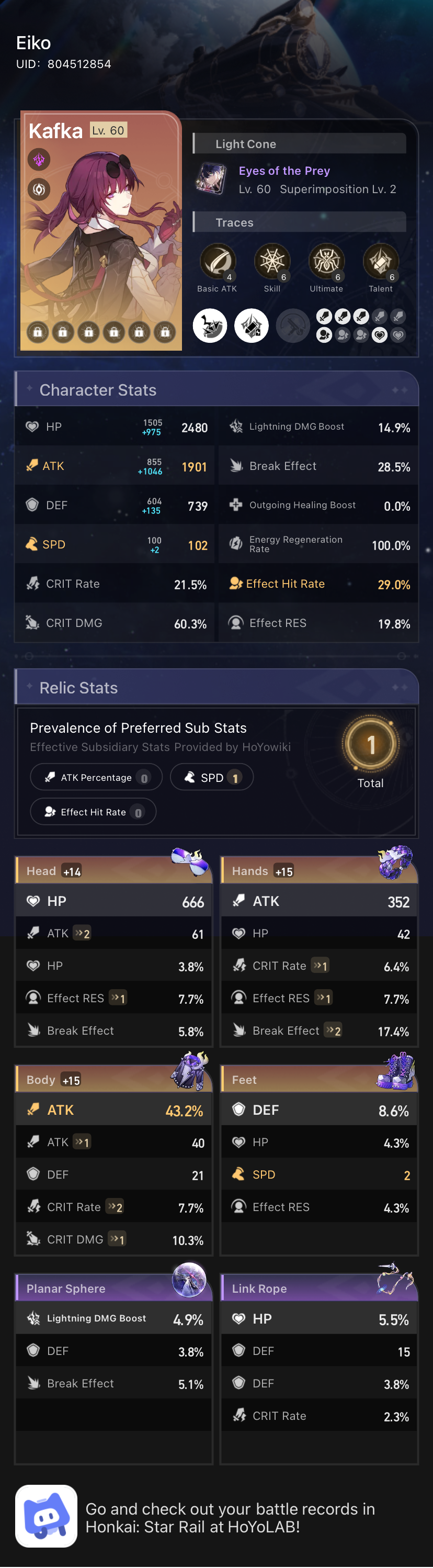 Kafka since 1st banner Honkai: Star Rail | HoYoLAB