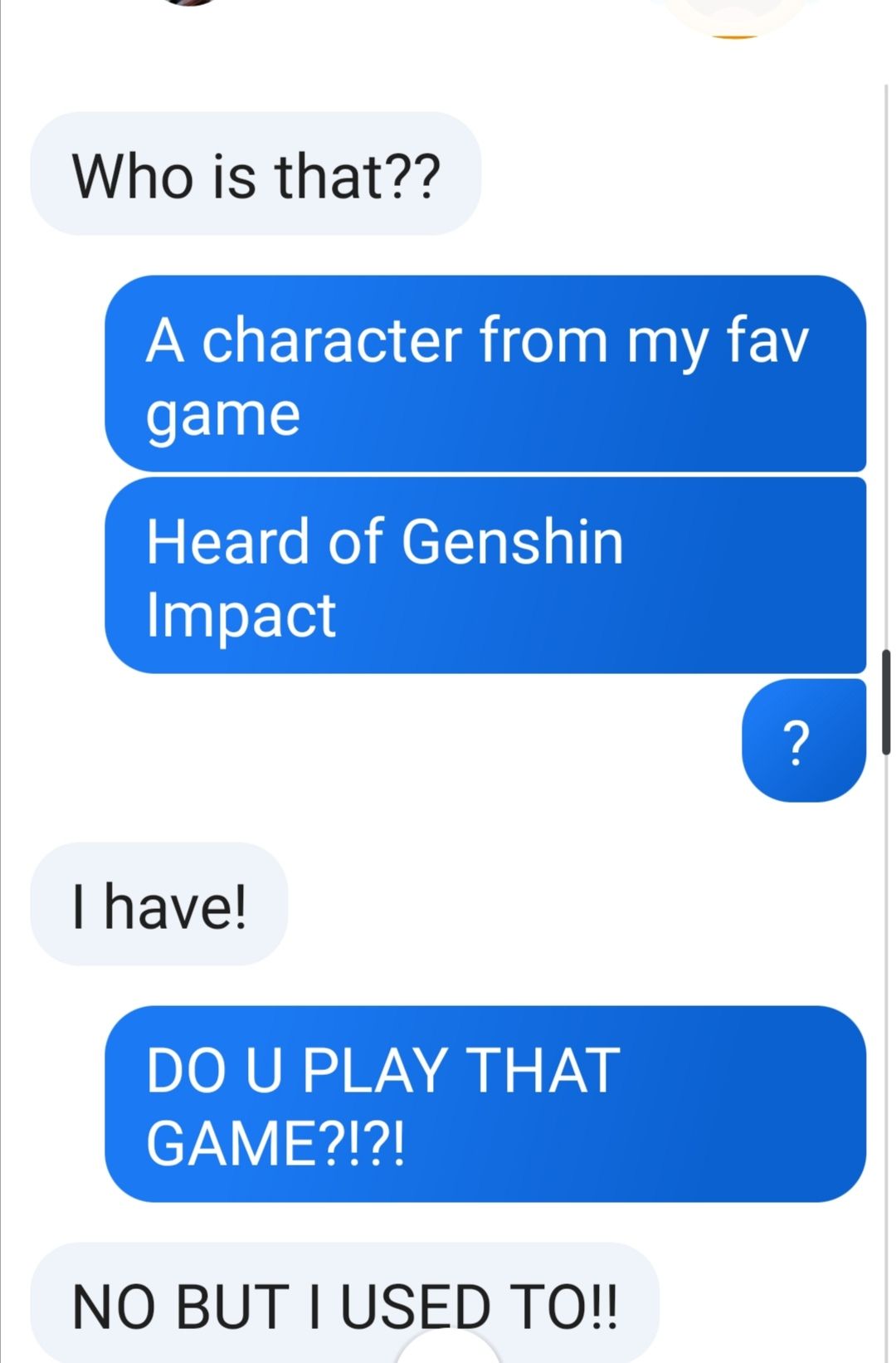 So I set the pfp for my friend cos I don't have his pic and this is the ...