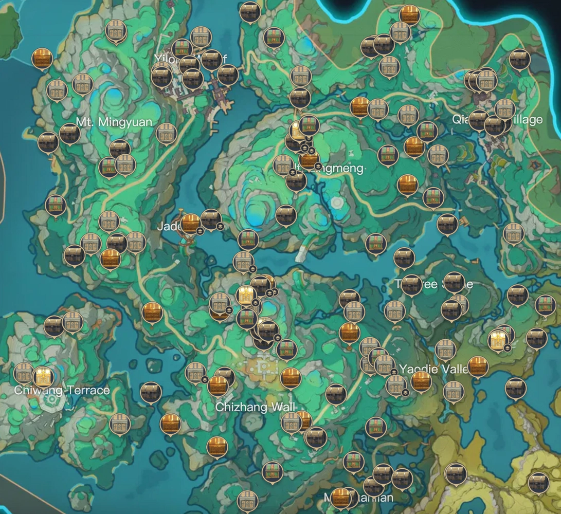Liyue Chenyu Vale Chest Collection Guide Compilation Genshin Impact ...