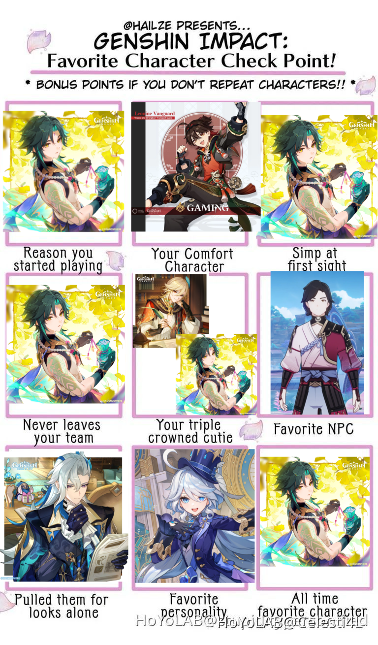 Genshin impact: Favorite Character Check Point!!! Genshin Impact | HoYoLAB