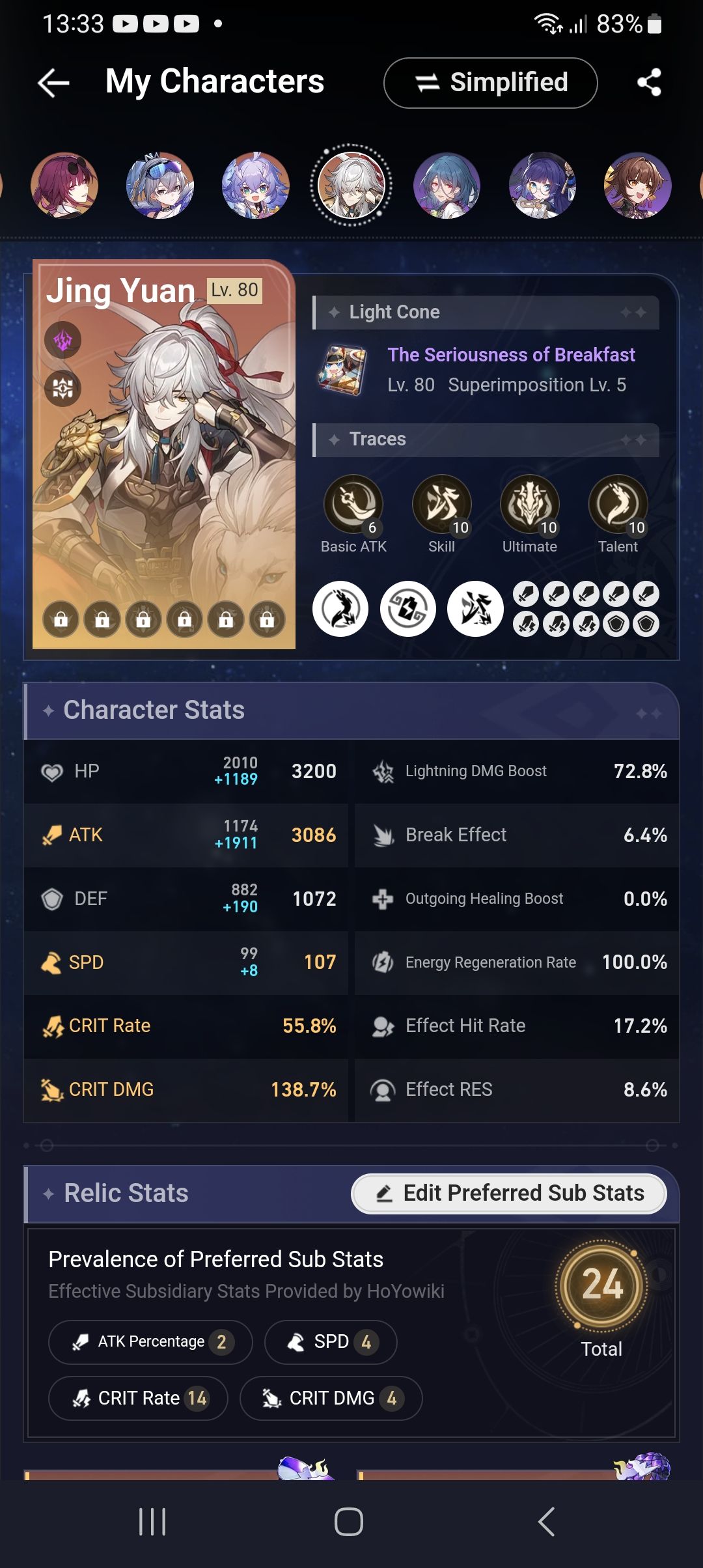 My work in progress Jing Yuan build Genshin Impact | HoYoLAB