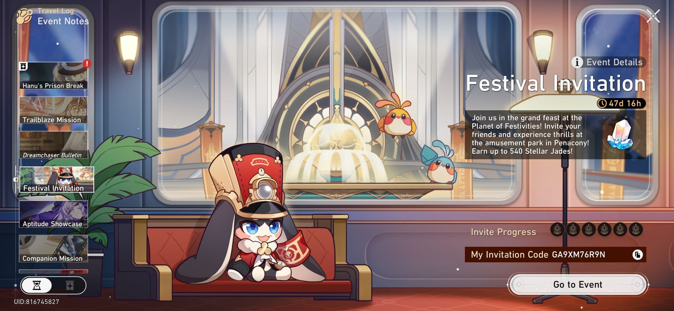 My invitation code Honkai: Star Rail | HoYoLAB