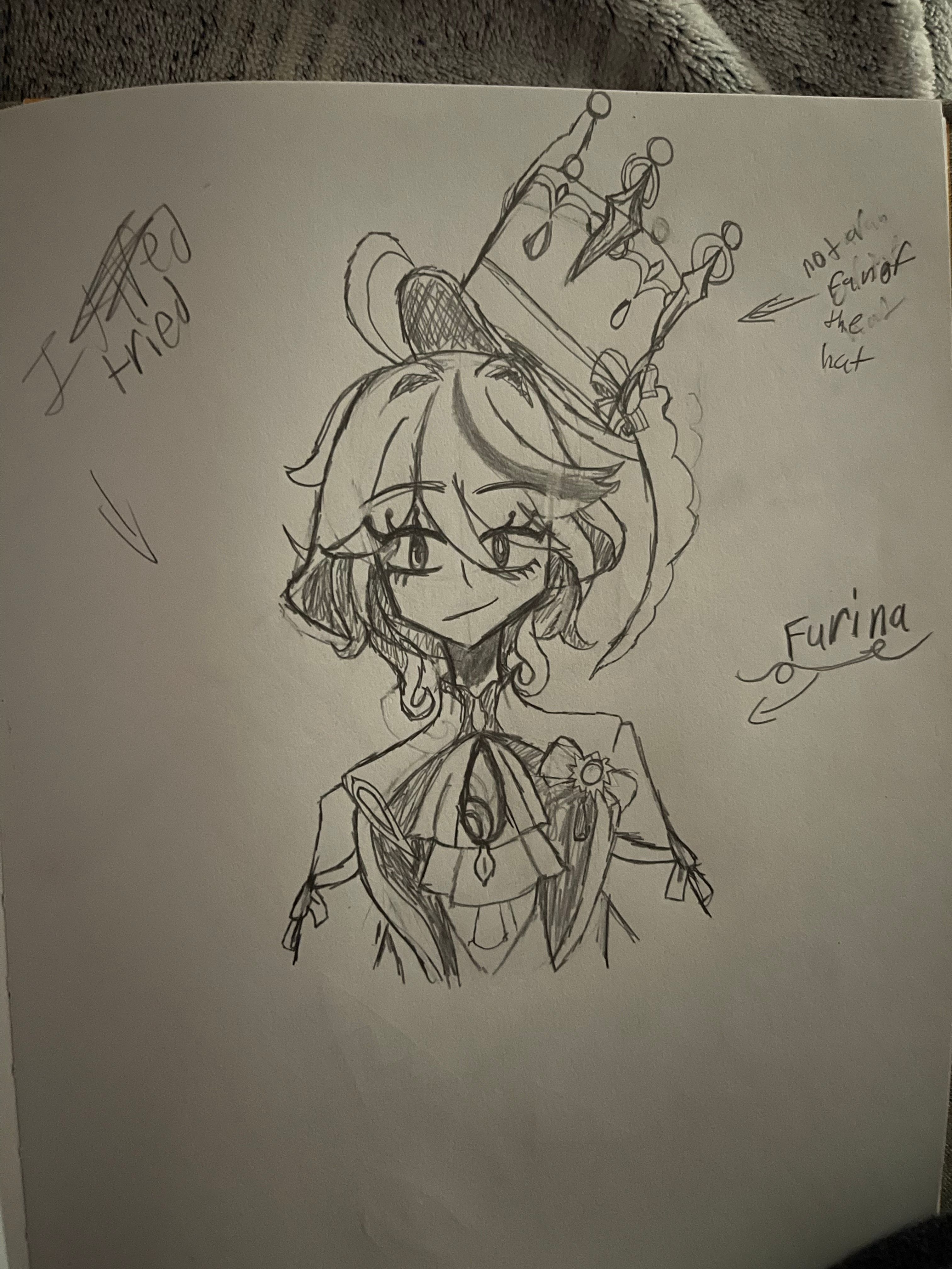 My first time drawing Furina Genshin Impact | HoYoLAB