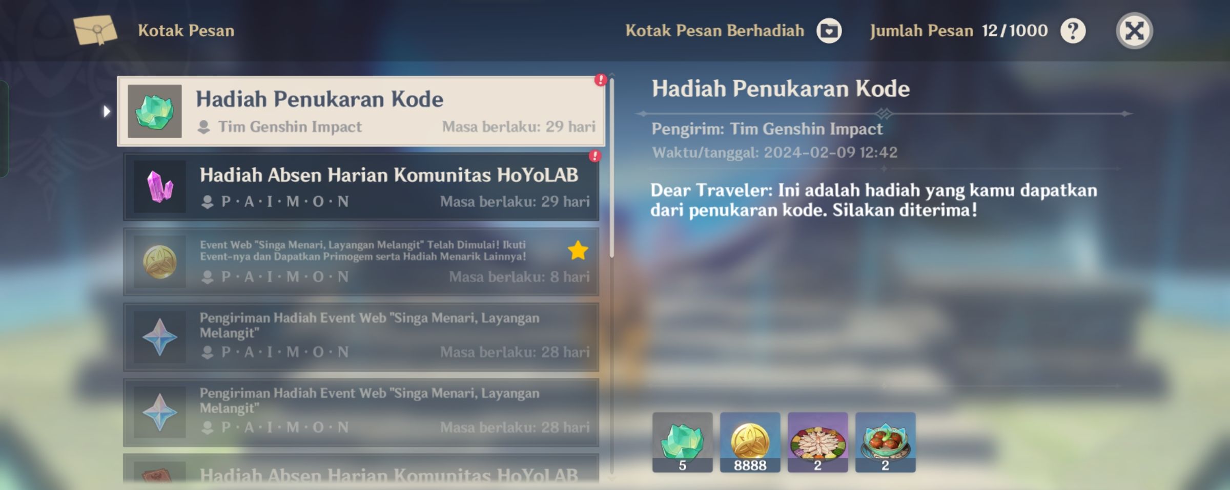 Redeem Code Genshin Impact | HoYoLAB