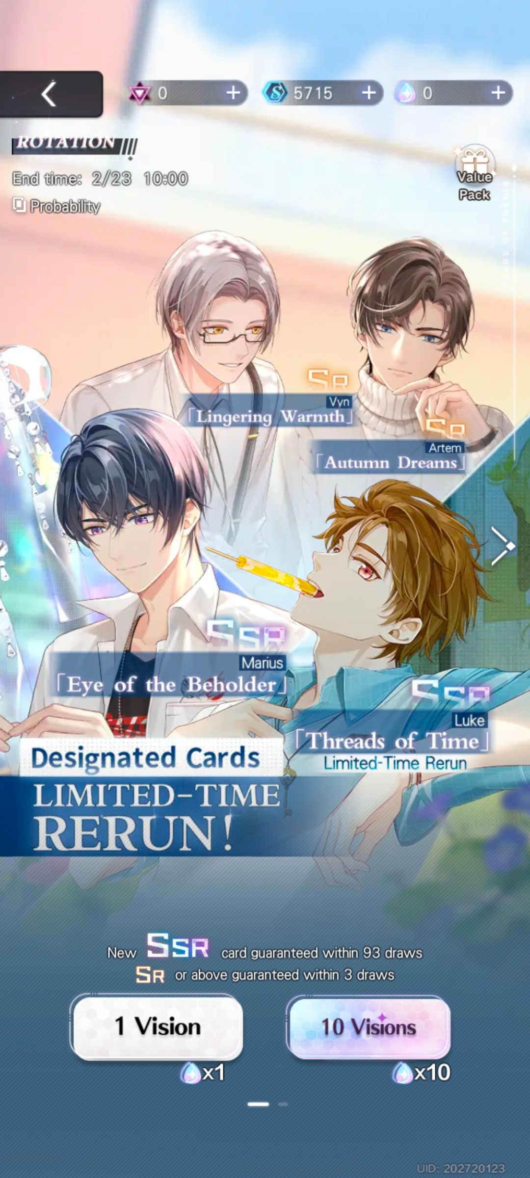 I wanted Marius SSR card on the latest rotation banner and lo and ...