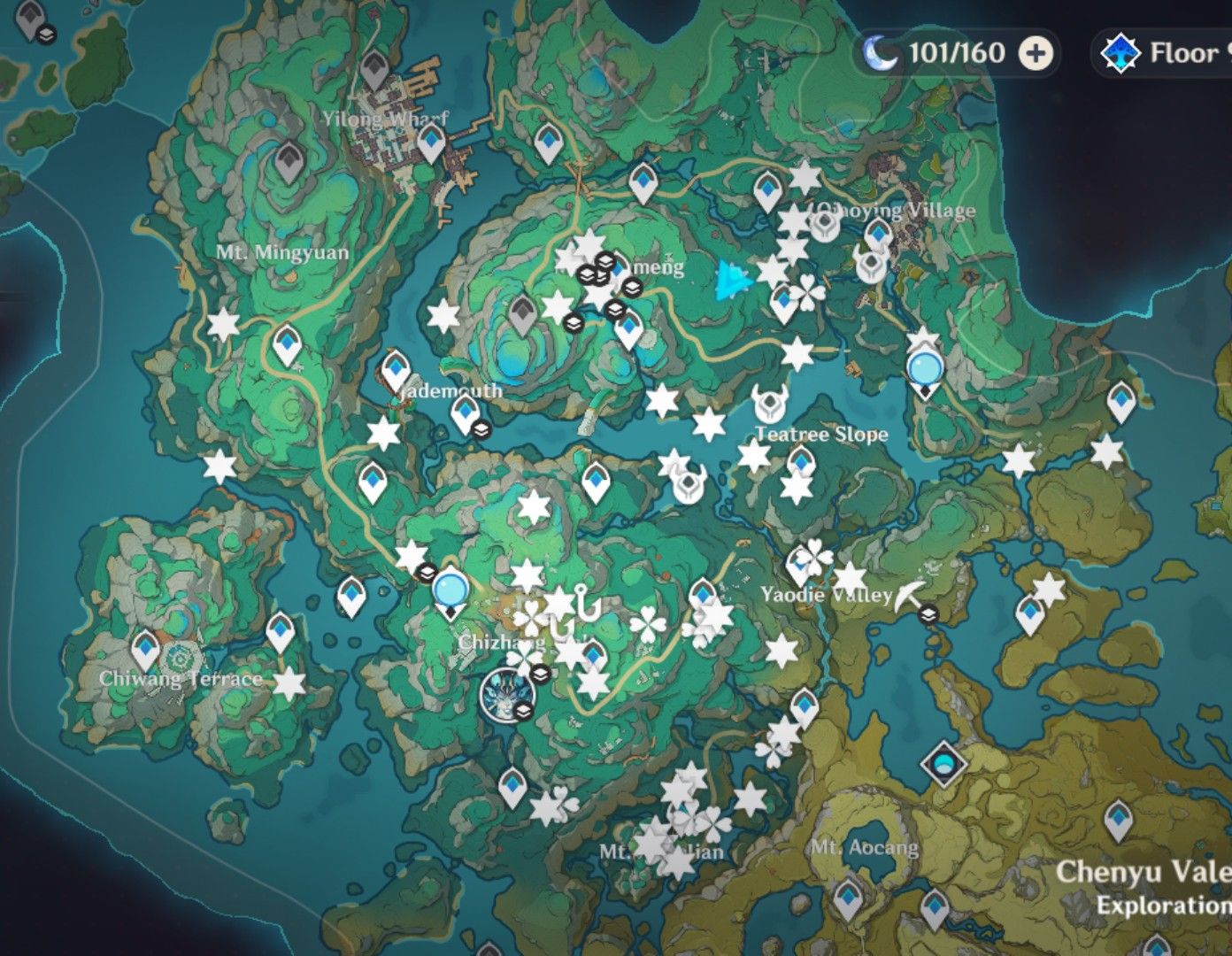 Been playing for 4 hours and My Map already looked like this... Genshin ...