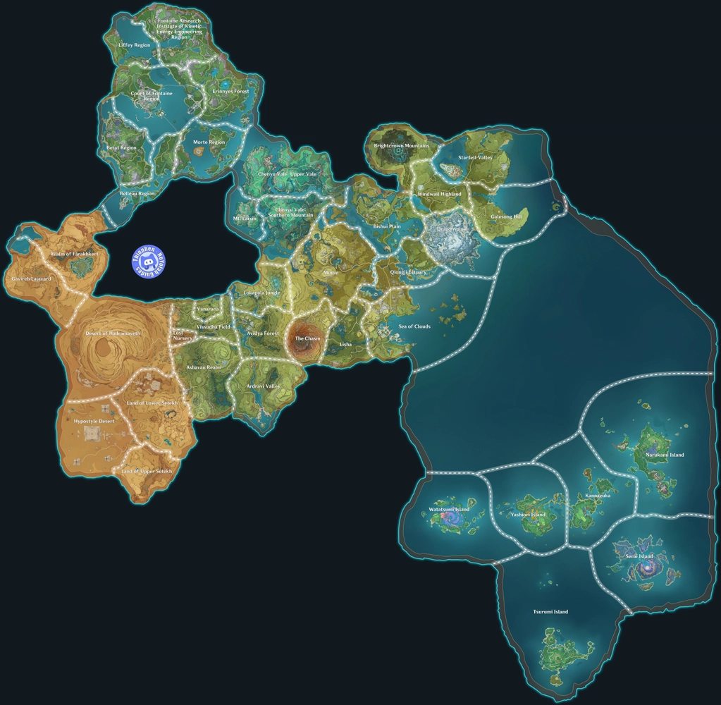 [4.4] Teyvat Subregion Borders and Clean Teyvat Map Genshin Impact ...