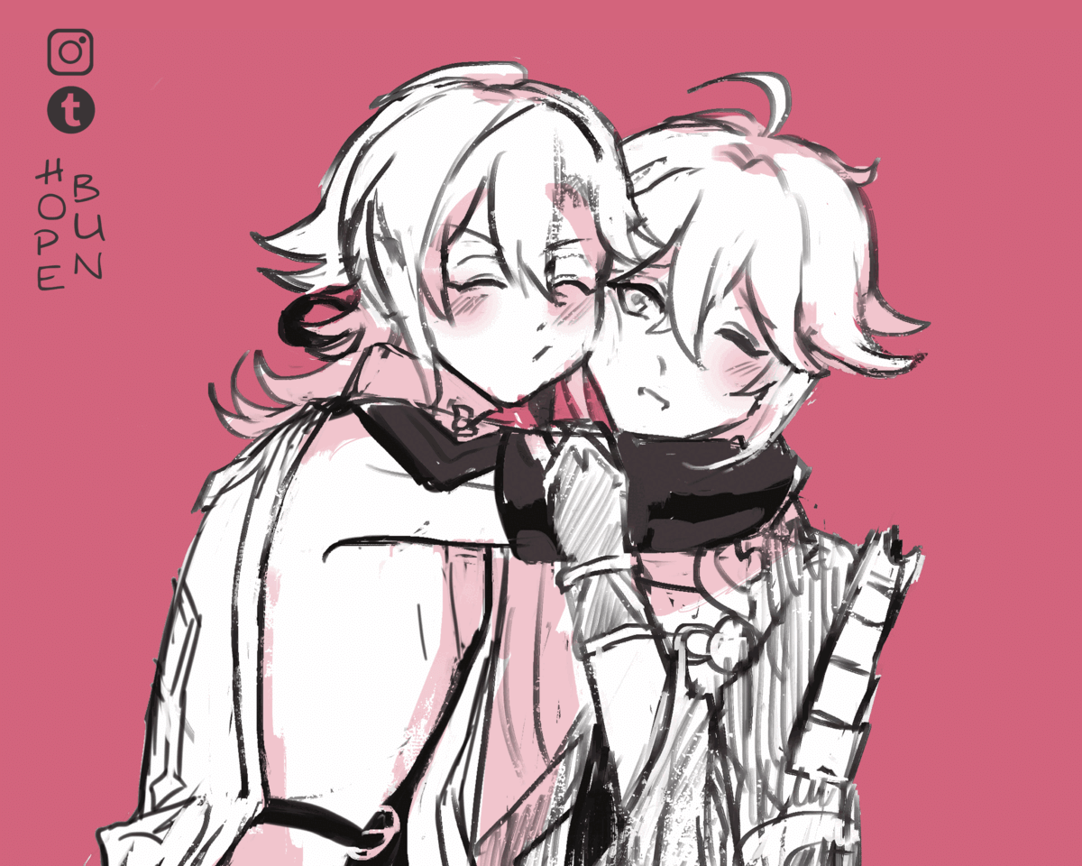 KazuHei Valentine's Day Sketches 💕 Genshin Impact | HoYoLAB