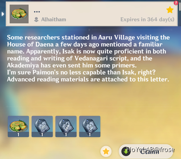 a message for paimon ... Genshin Impact | HoYoLAB