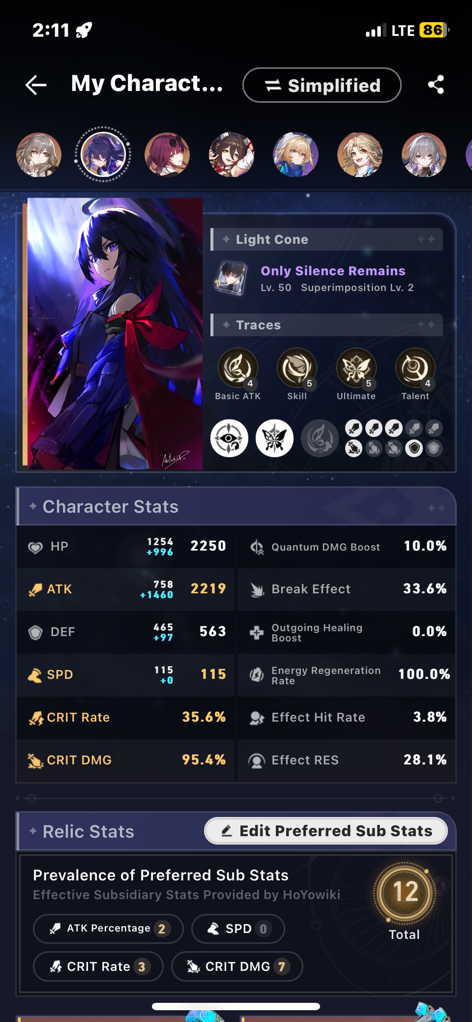 Seele build on alt account please keep in mind she is only level 60 ...