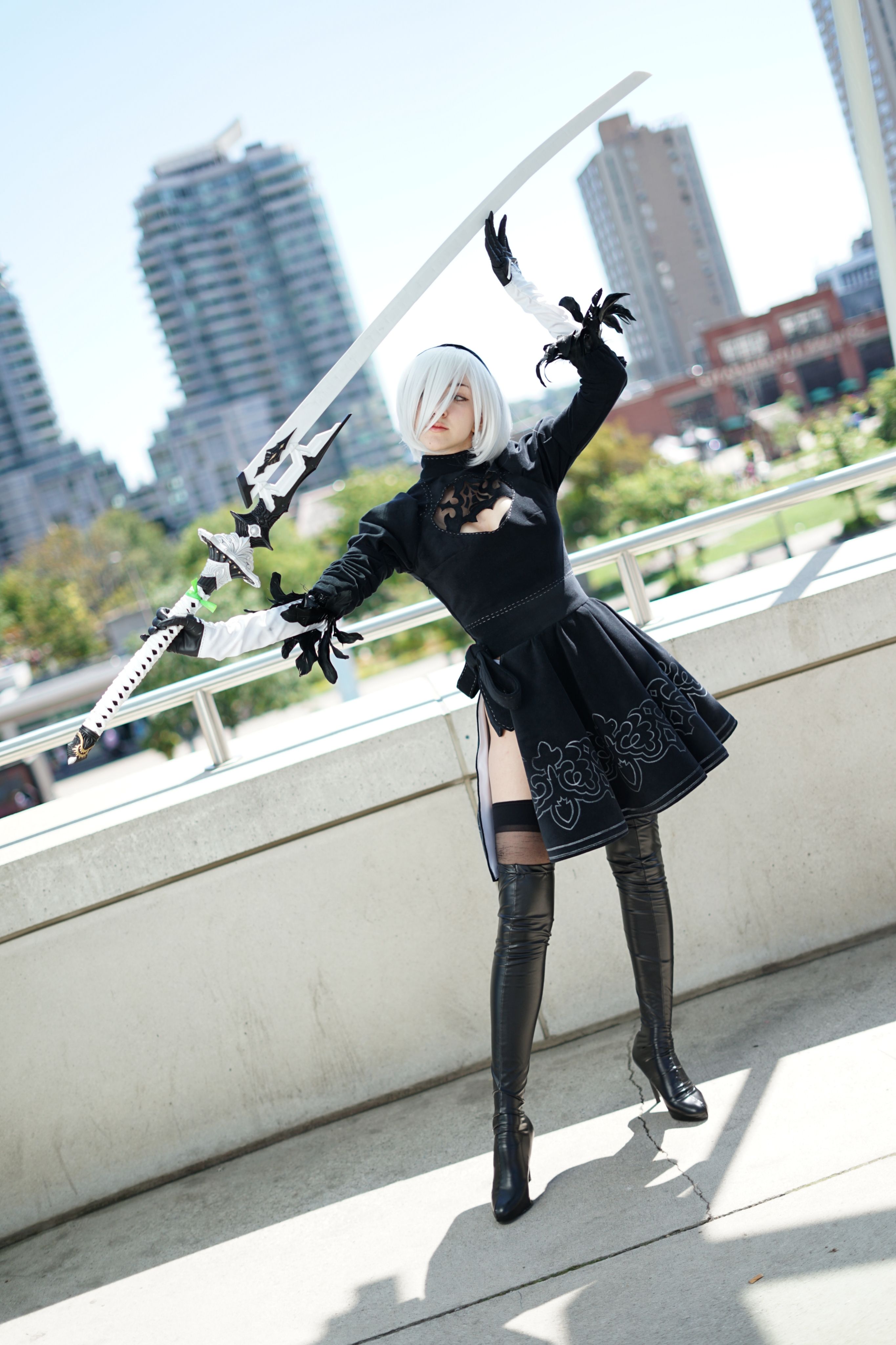 My handmade 2B cosplay, with my 3D printed sword! | HoYoLAB