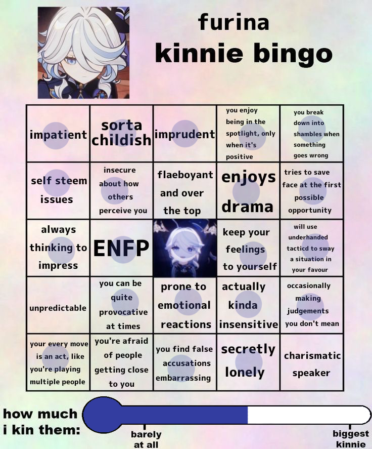 some kinnie bingo's i did ! Genshin Impact | HoYoLAB