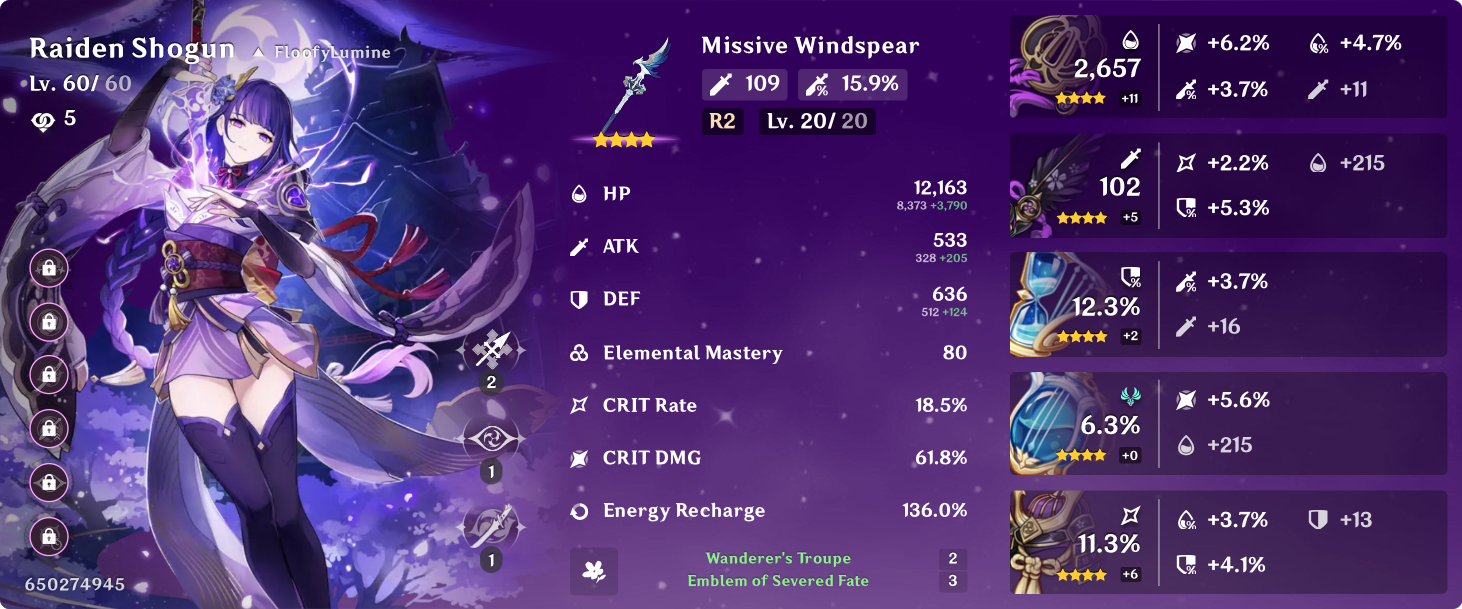 My Raiden build Genshin Impact | HoYoLAB