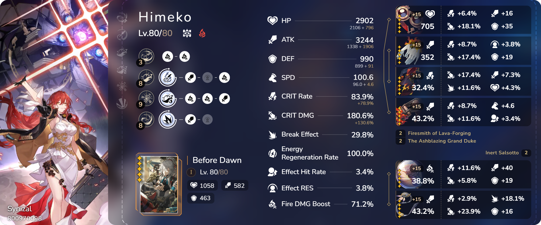 My Himeko Build Honkai: Star Rail | HoYoLAB