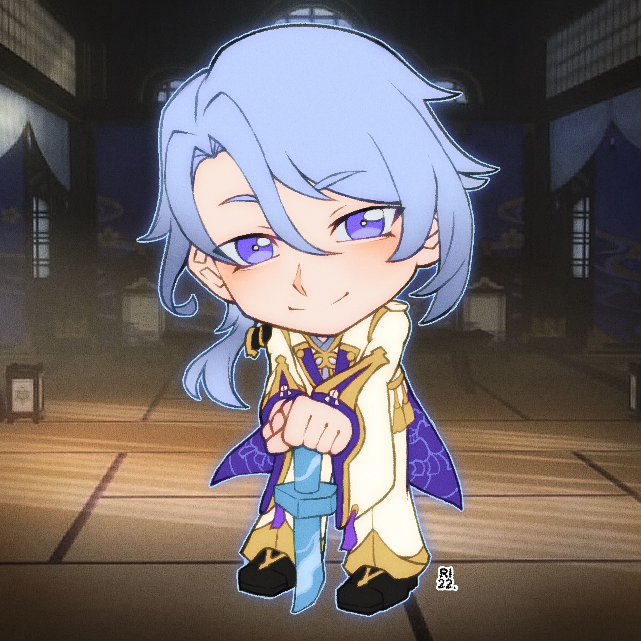 Ayato Chibi - Stream artwork Genshin Impact | HoYoLAB