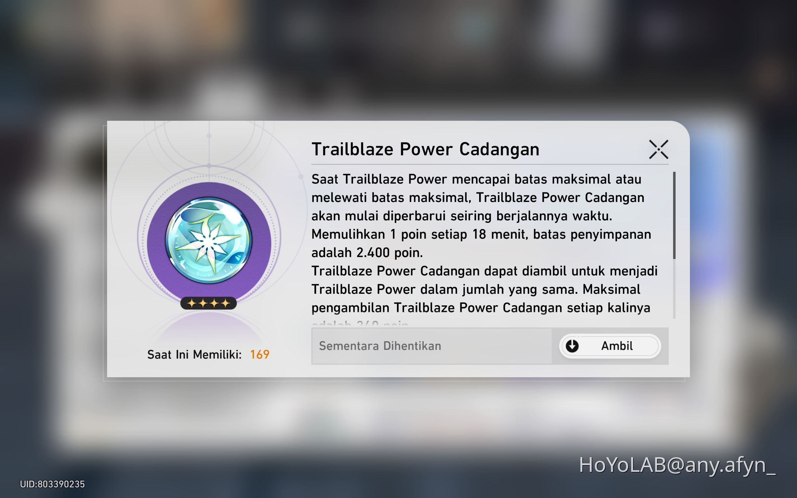 Help...Trailblaze power ku kenapa berhenti ya? ada yg bisa kasih tau ...