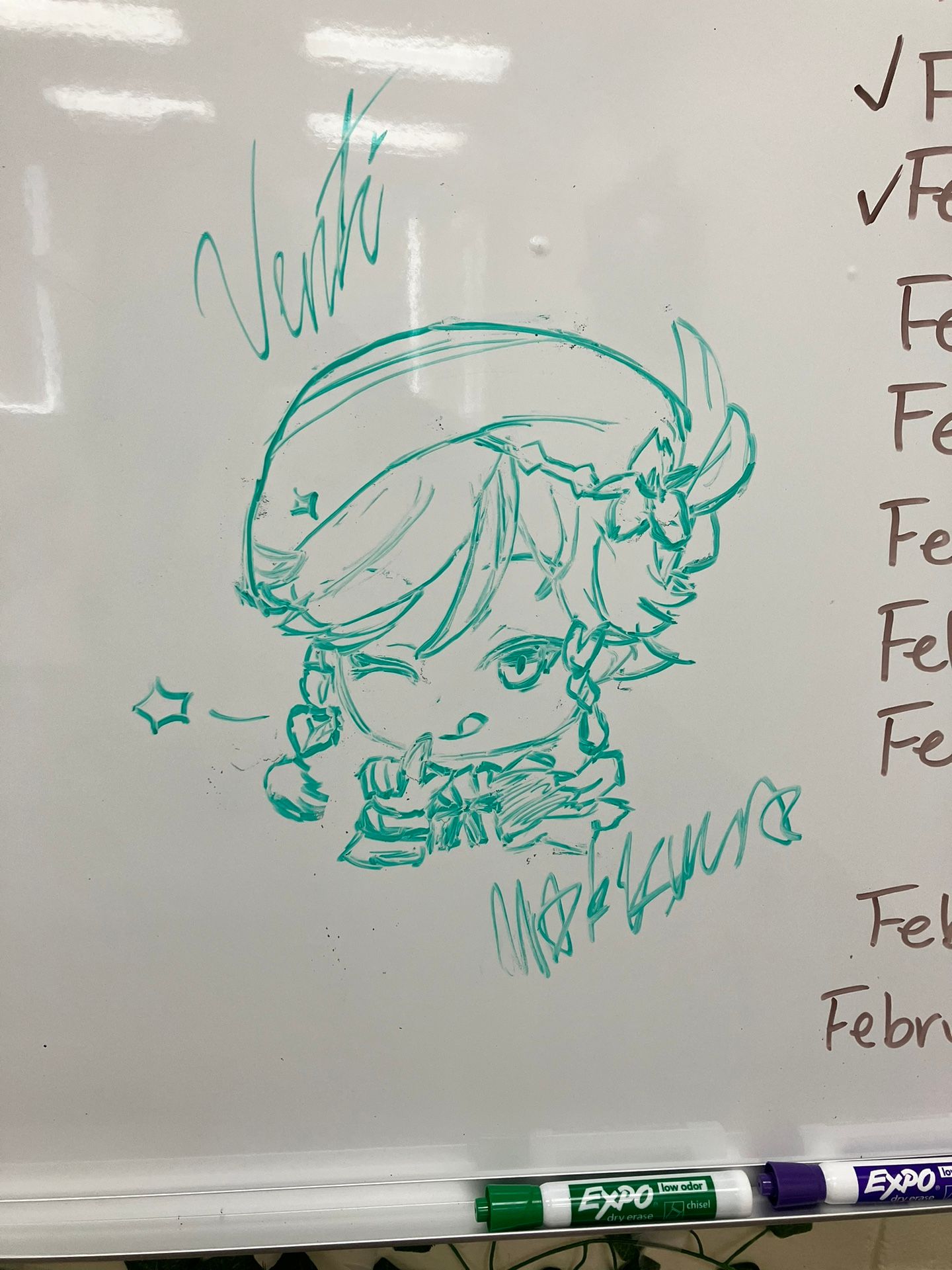 drawing on the classroom boarddddddddddd d d d d d dddd d ddd d Genshin ...