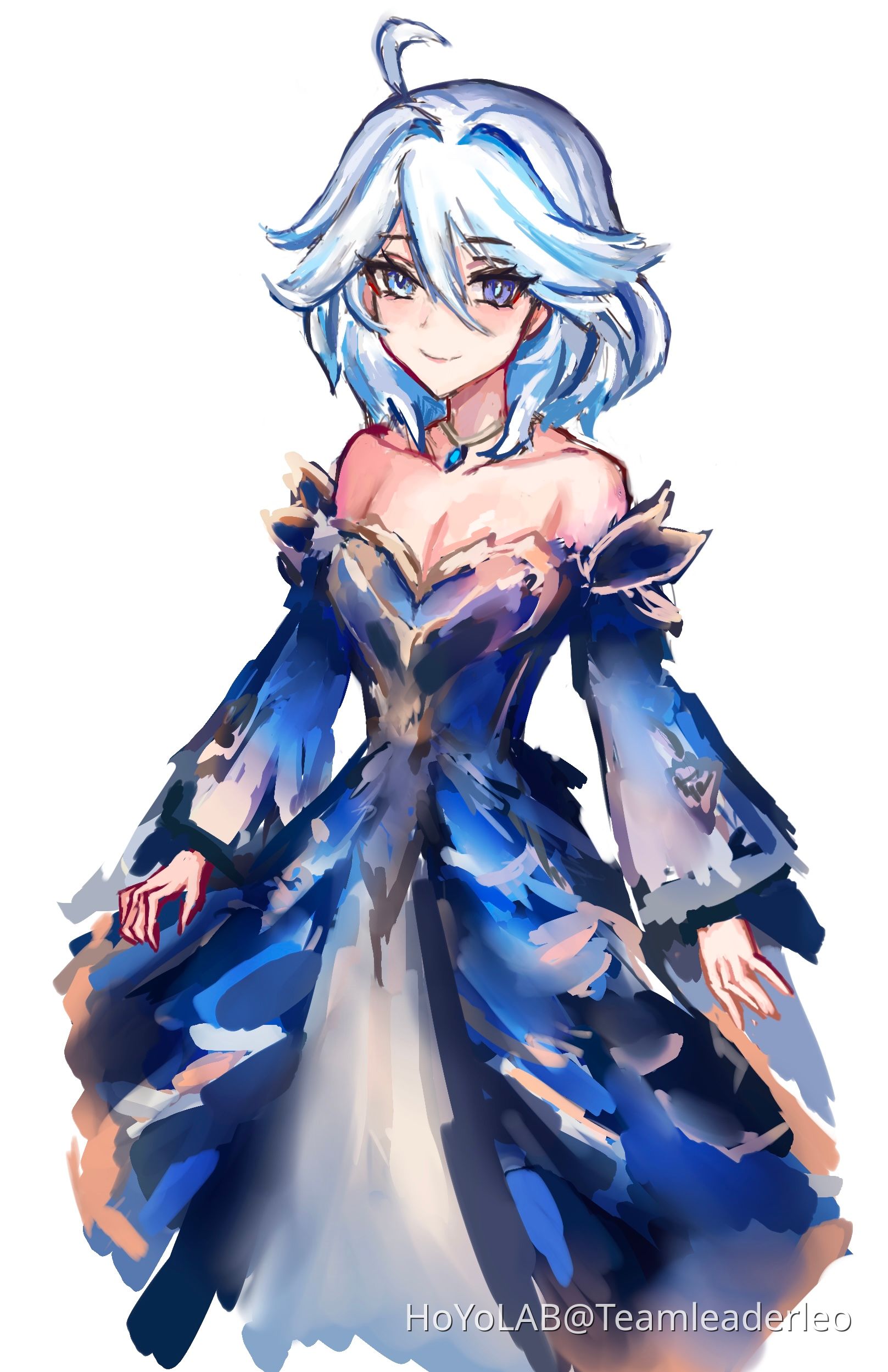 I drew FURINA with a gown! Or pyjamas? Genshin Impact | HoYoLAB