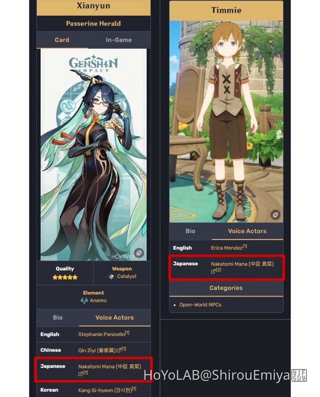 They got the same VA in Japanese... Genshin Impact | HoYoLAB