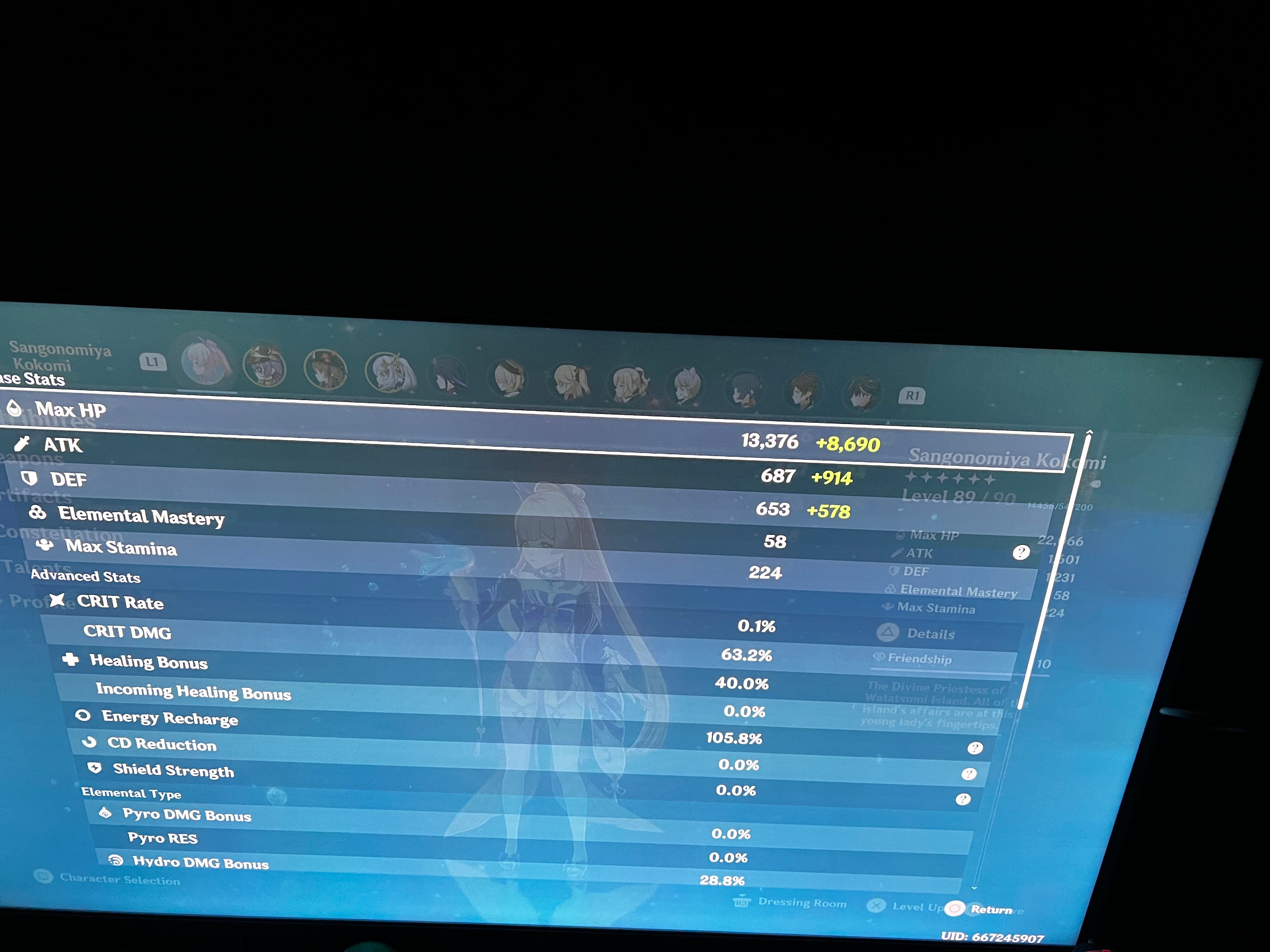 Current crit rate Kokomi Genshin Impact | HoYoLAB