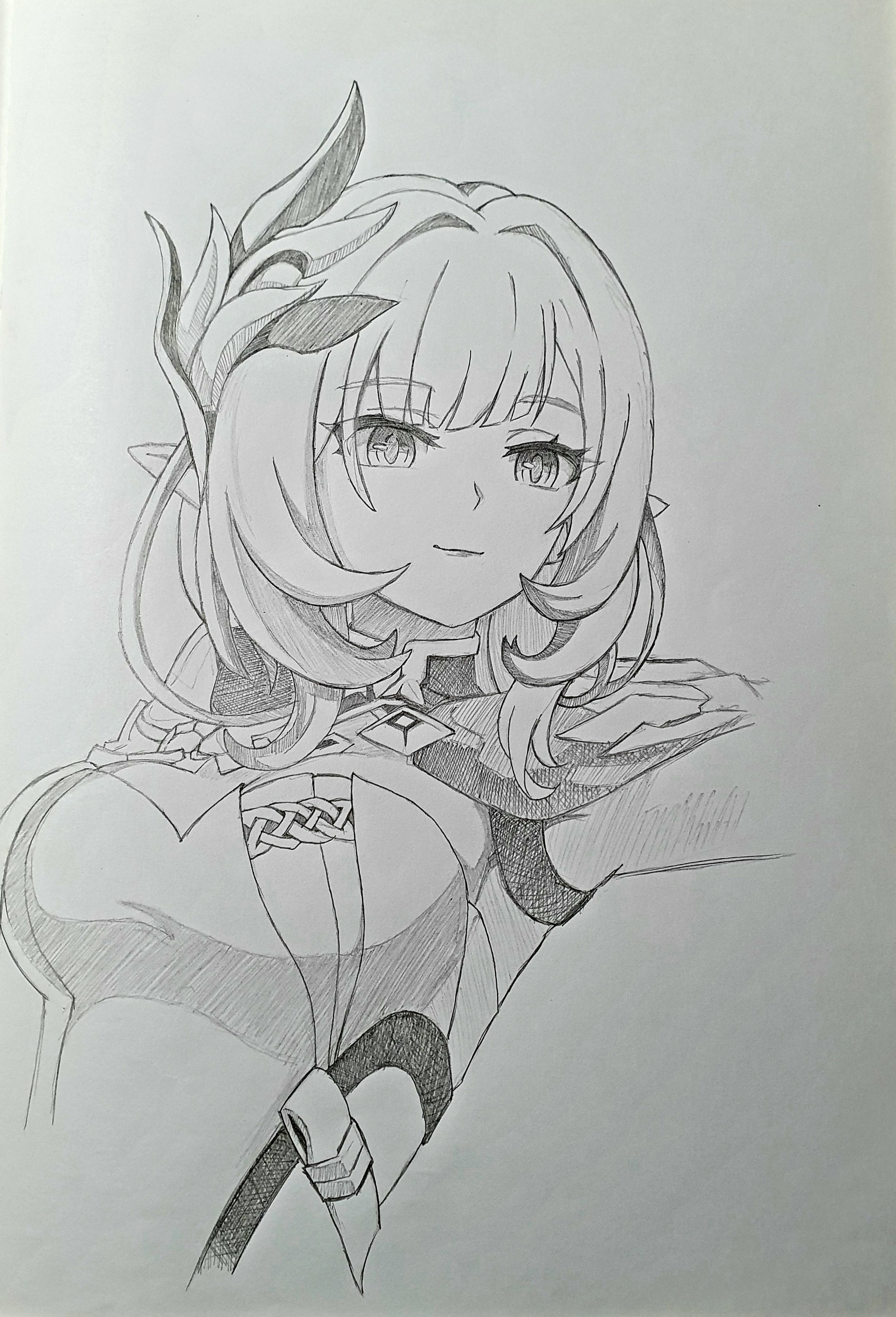 Pencil drawing by me - Elysia Honkai Impact 3rd | HoYoLAB