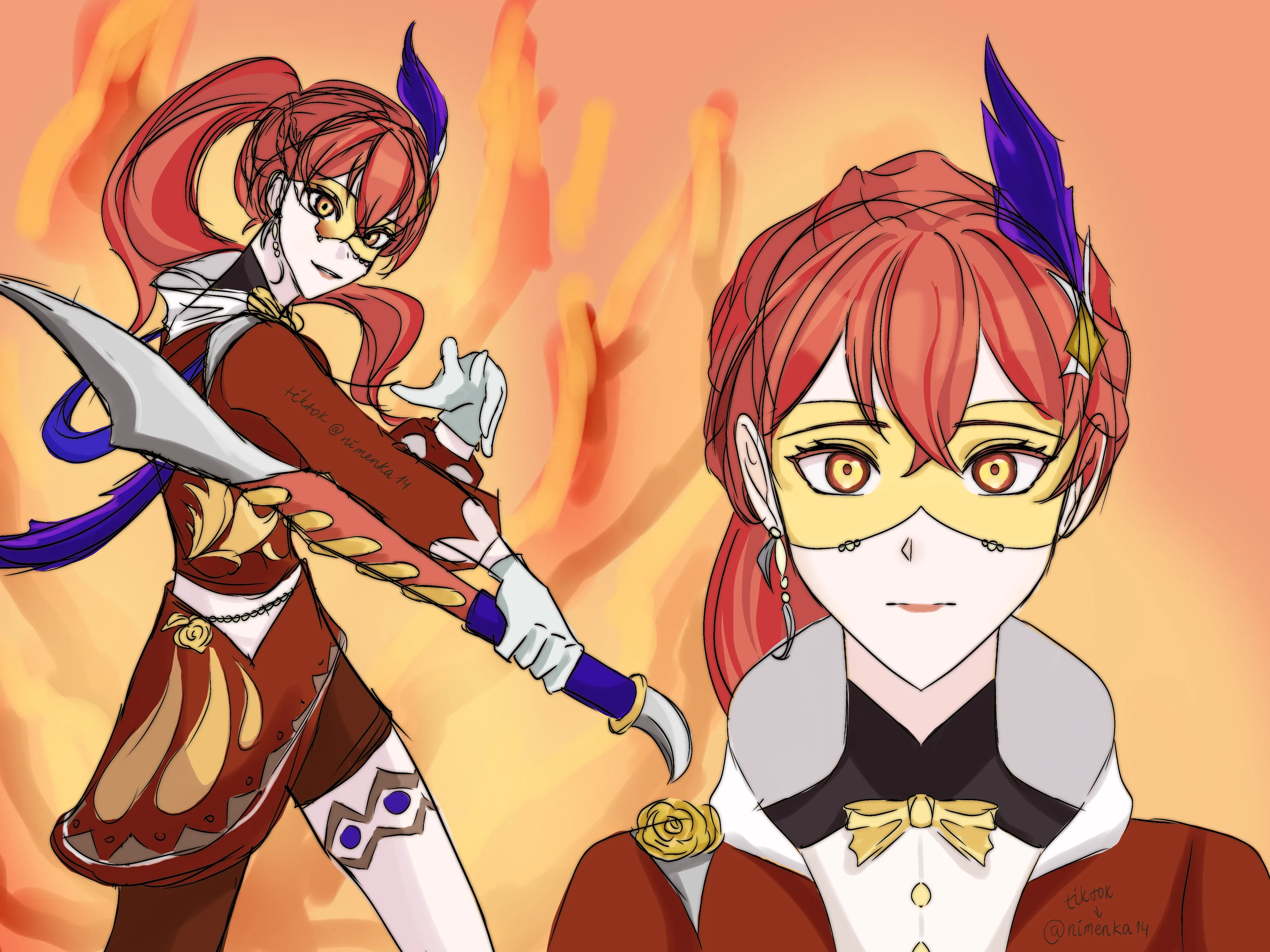 Pyro archon Murata in my style Genshin Impact | HoYoLAB