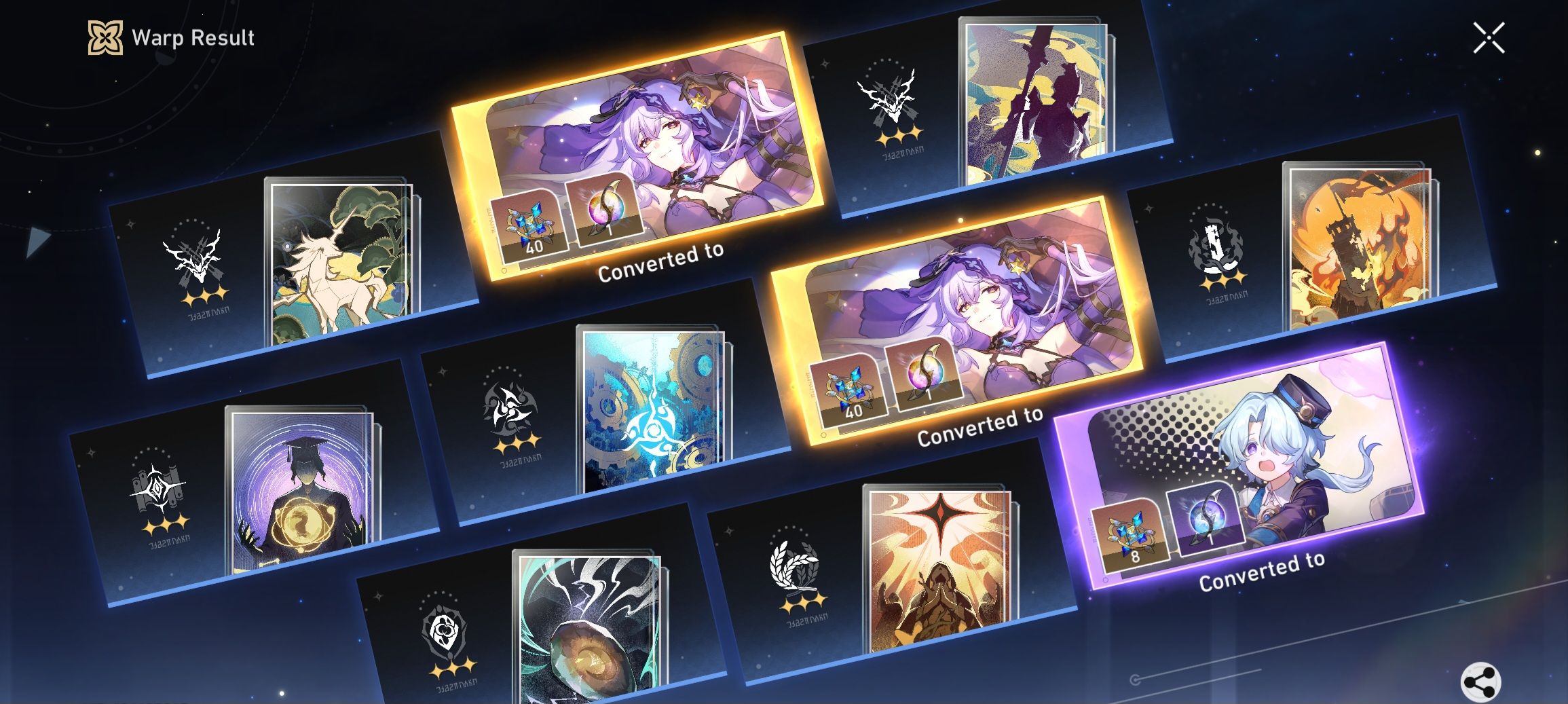 Welp... tried to build pity for archeron, and got my e2 black swan ...