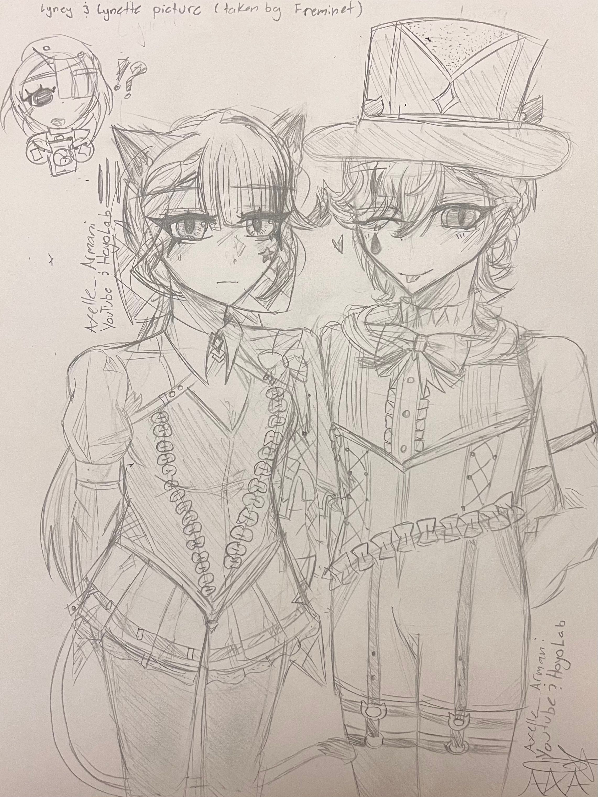 Lyney and Lynette sketch :) Genshin Impact | HoYoLAB