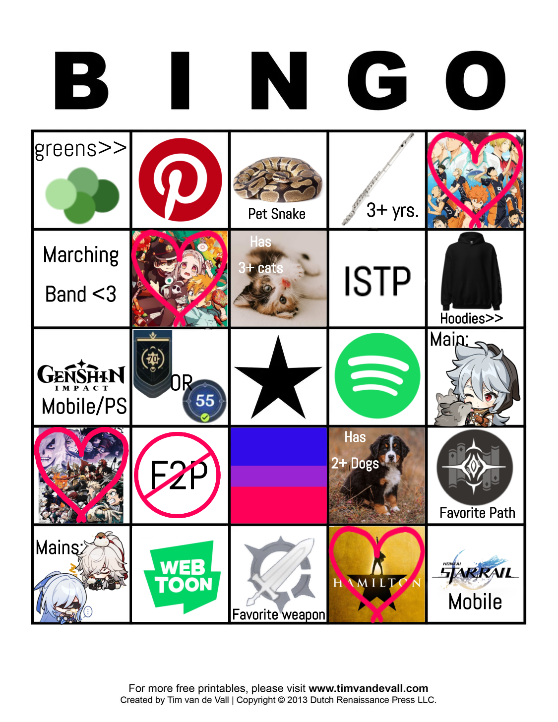 My Bingo v2! | HoYoLAB