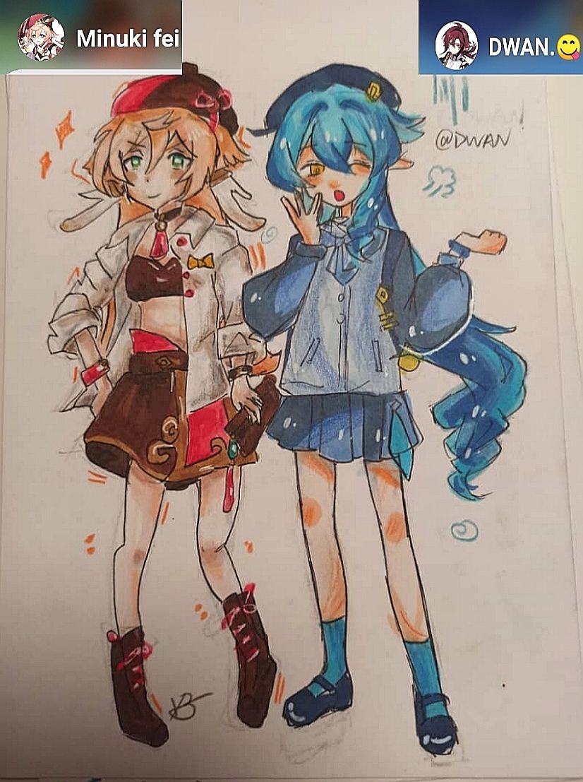 Yanfei and Layla drawing with my friend @DWAN.😋 Genshin Impact | HoYoLAB