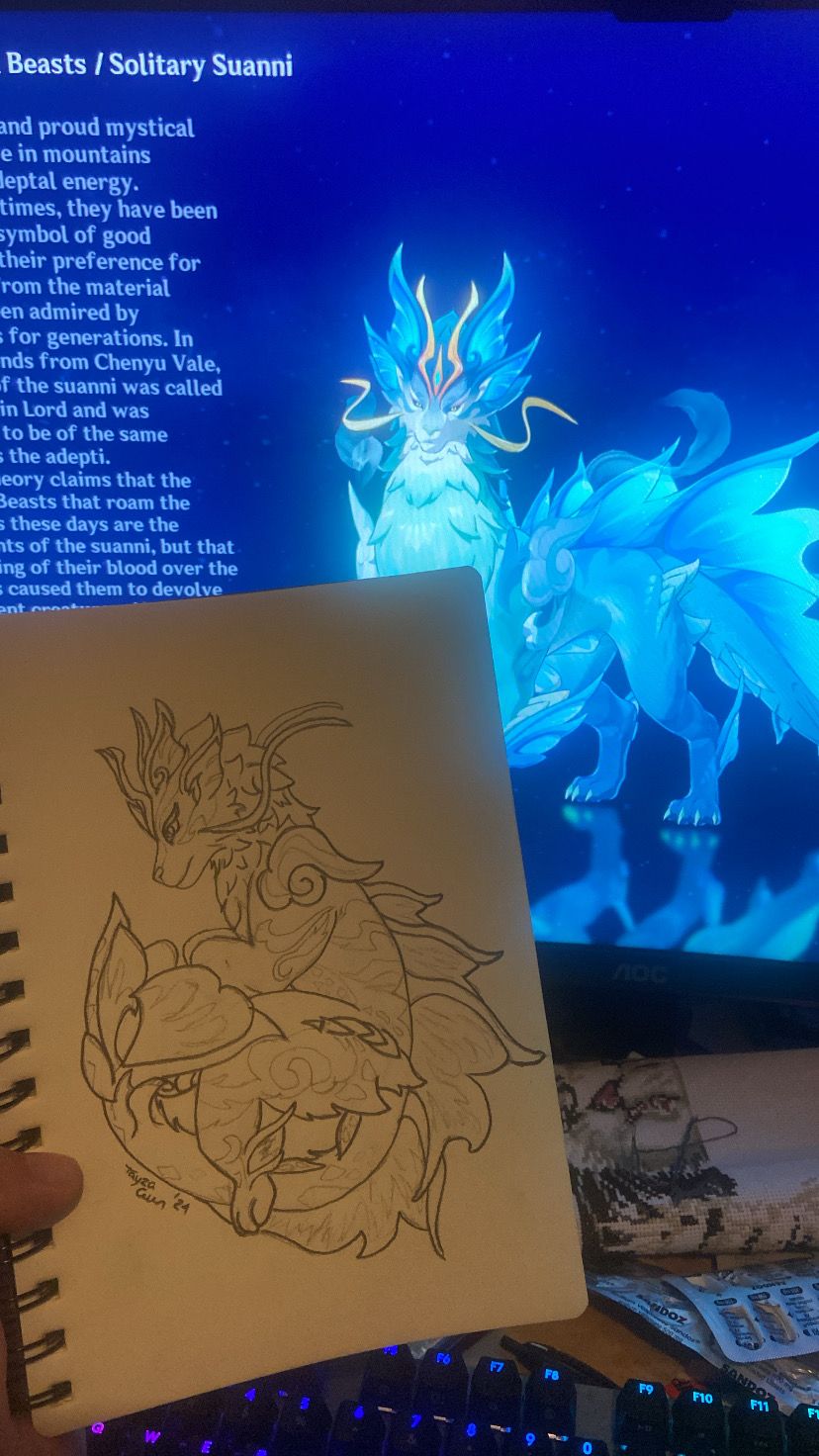Solitary Suanni sketch (by me) Genshin Impact | HoYoLAB