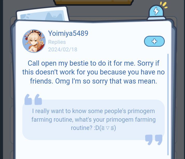 I just wanted to ask people's primogem farming- Genshin Impact | HoYoLAB
