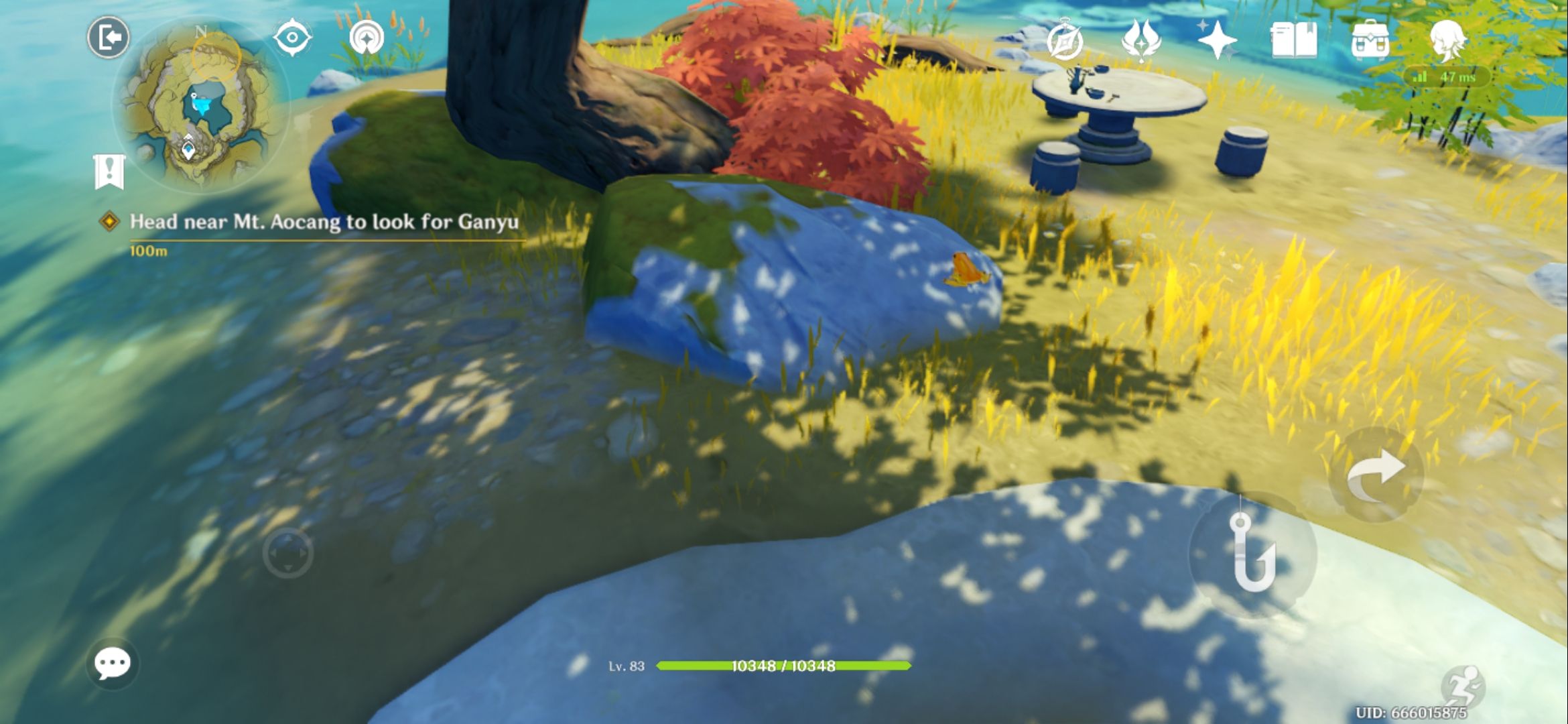 this frog was chilling behind me while I was fishing Genshin Impact ...