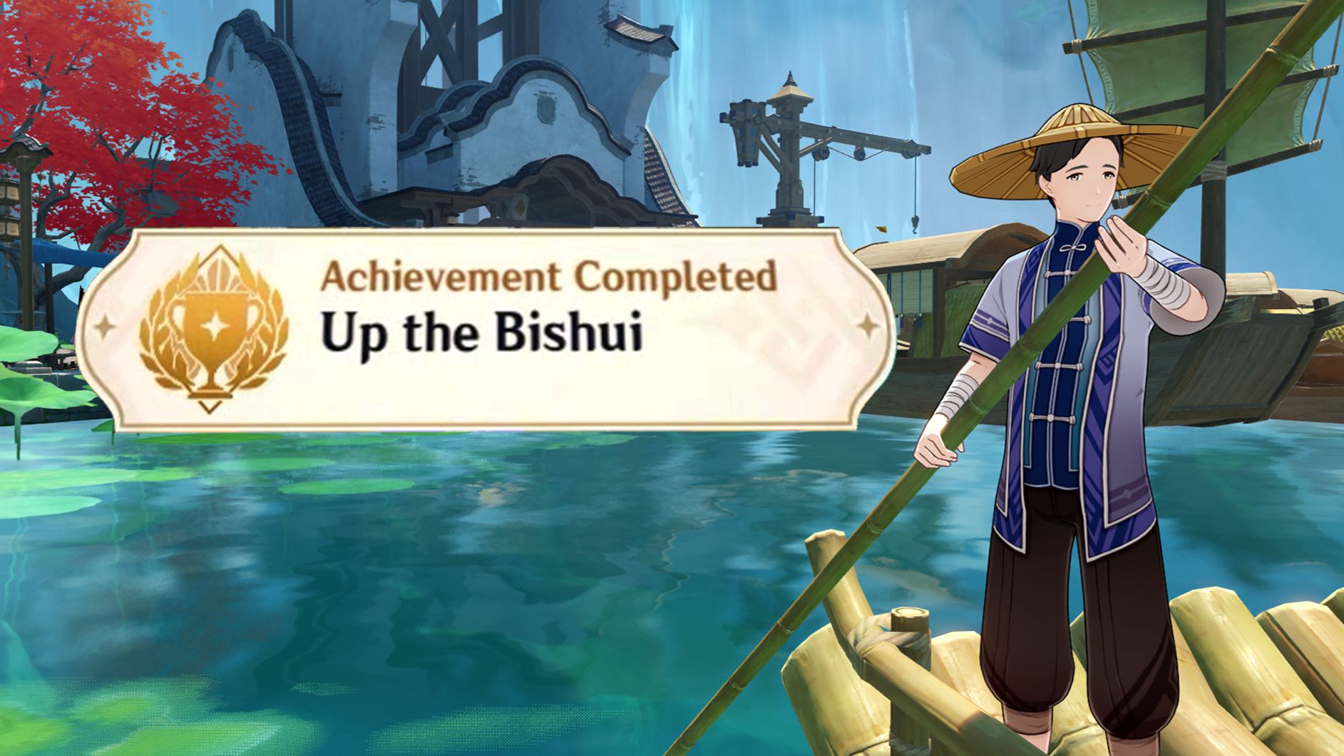 Just Ride The Raft For Up The Bishui Hidden Achievement | Genshin 4.4 ...