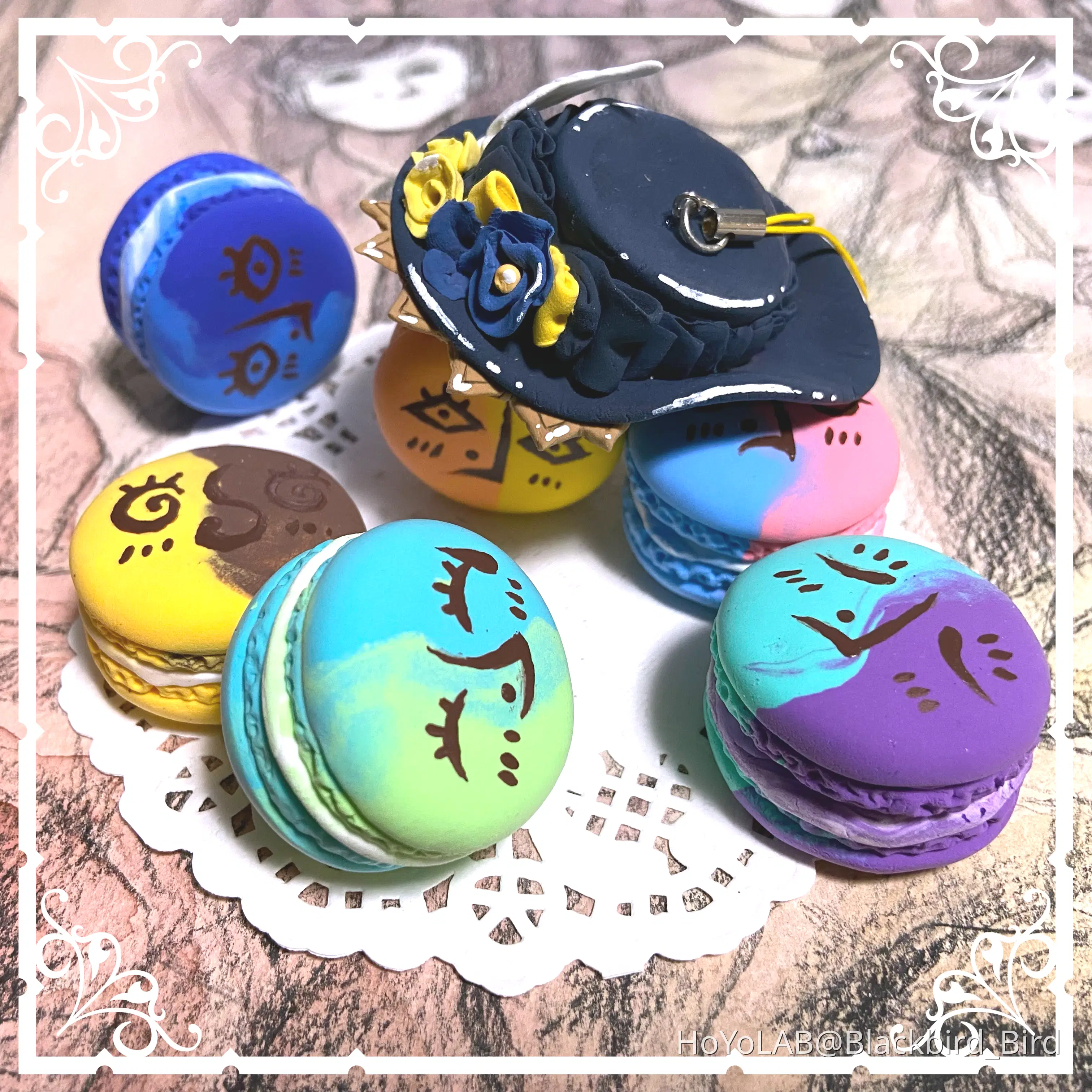 I made Navia's macaron mafia (but I can't cook... so it's clay) Genshin ...