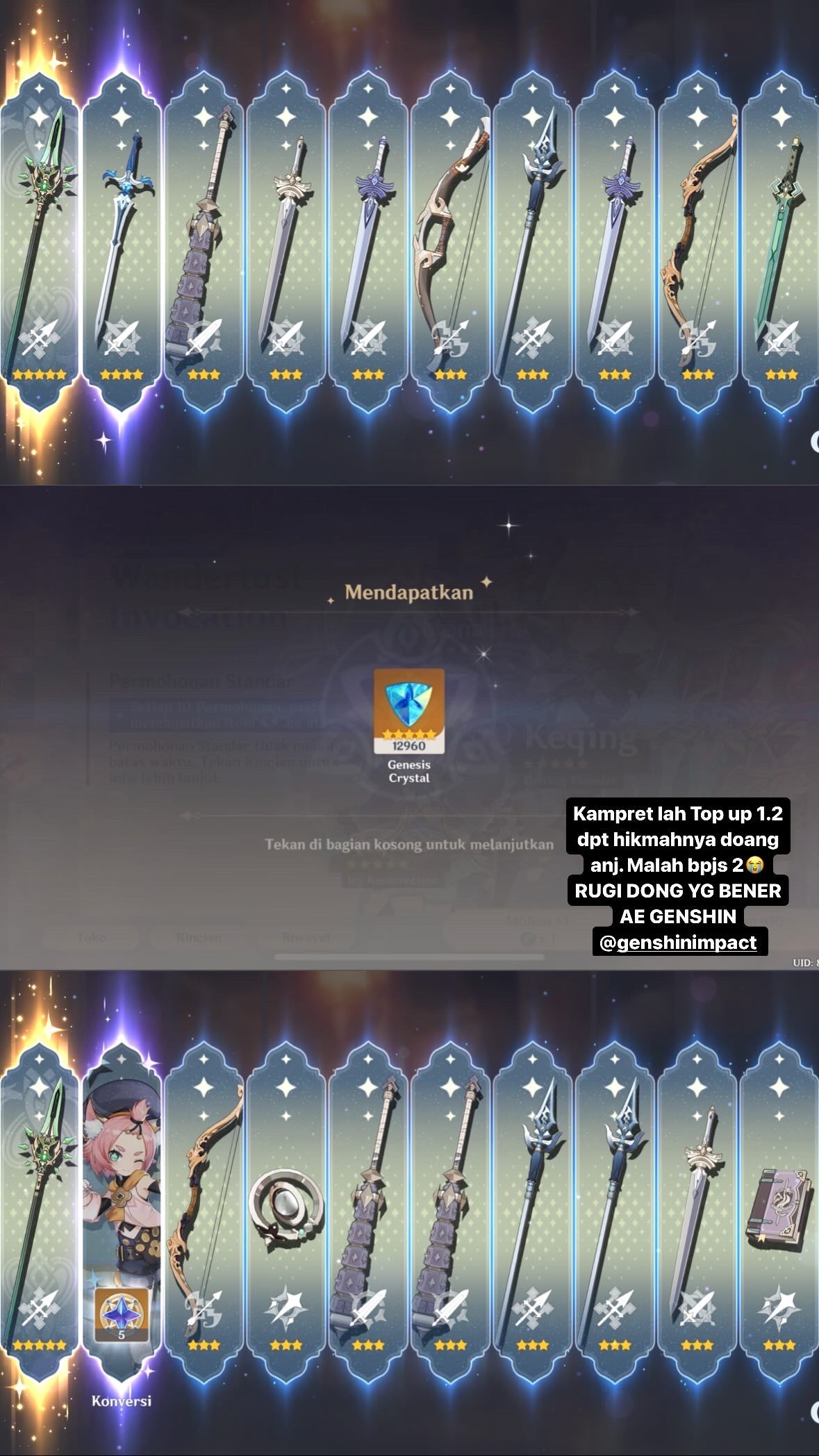 GACHA TERNYESEKKK. JGN GACHA BANNER WEAPON SKEM!!! Genshin Impact | HoYoLAB