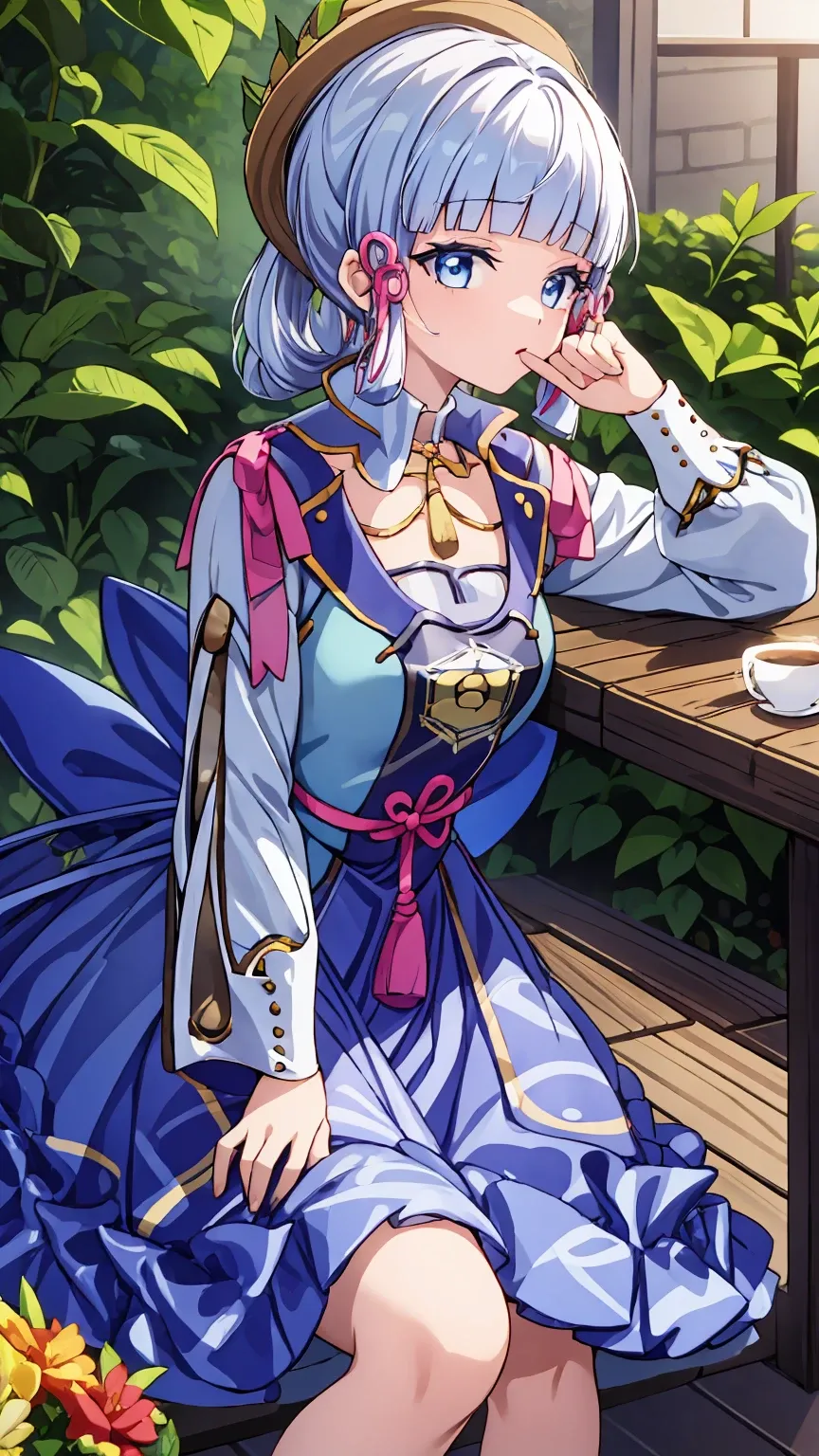 Ayaka having a cozy tea time tea.☕ Genshin Impact | HoYoLAB