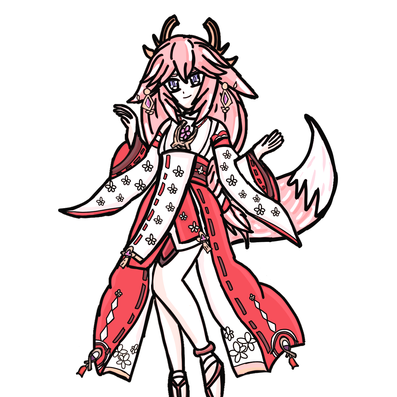 Yae miko fan art Genshin Impact | HoYoLAB