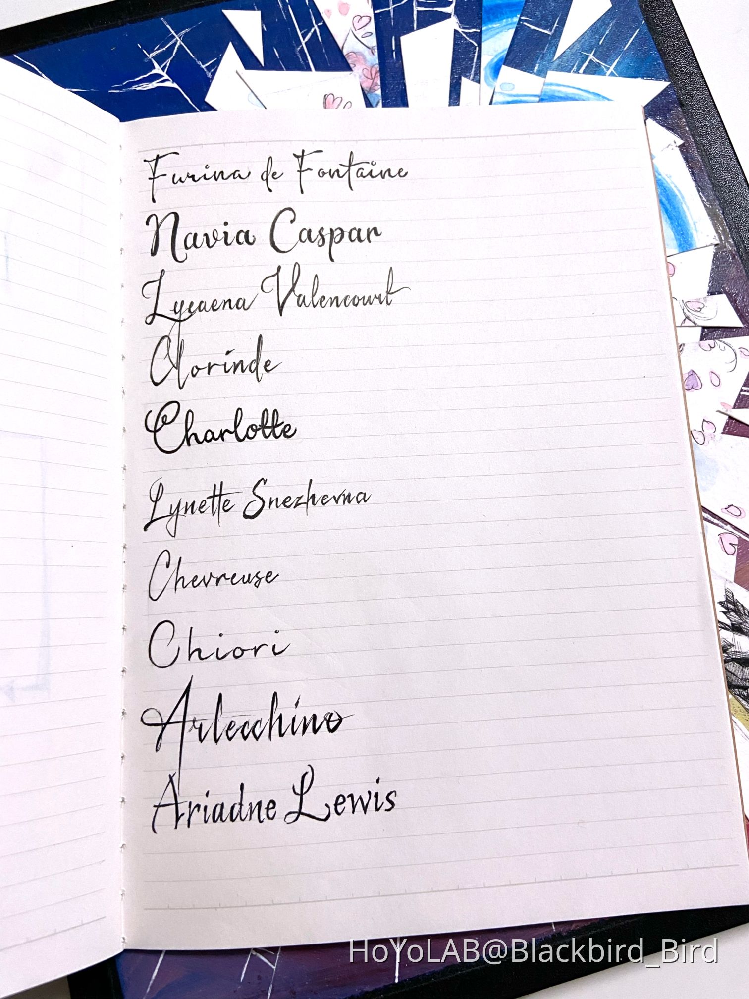 Character handwritings: Fontainian ladies edition 🪶 Genshin Impact ...