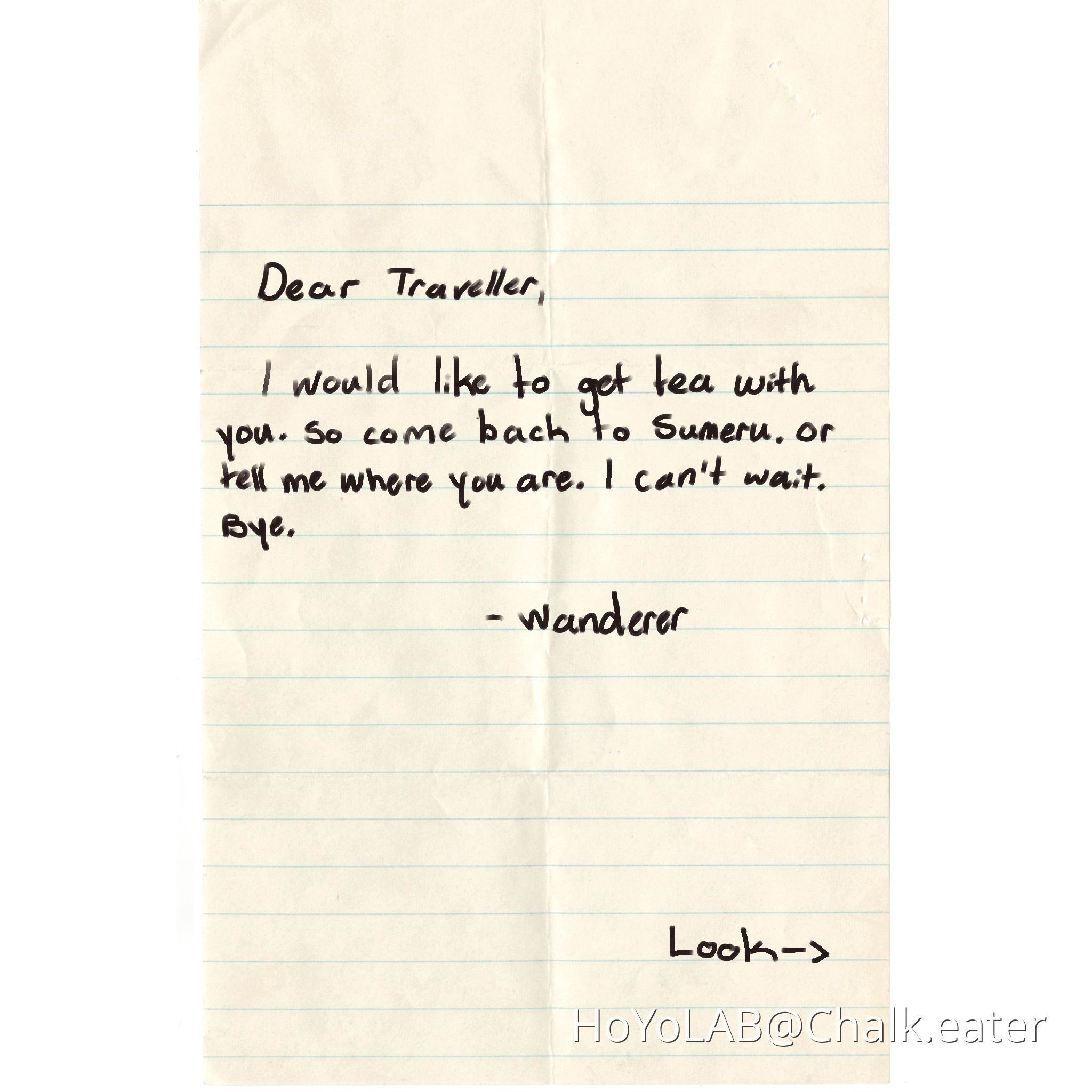 a letter from wanderer Genshin Impact | HoYoLAB