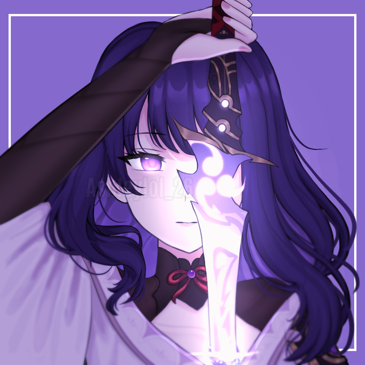 Just tried to recreate or draw the ultimate of the Raiden Shogun 🌩️🌸 ...